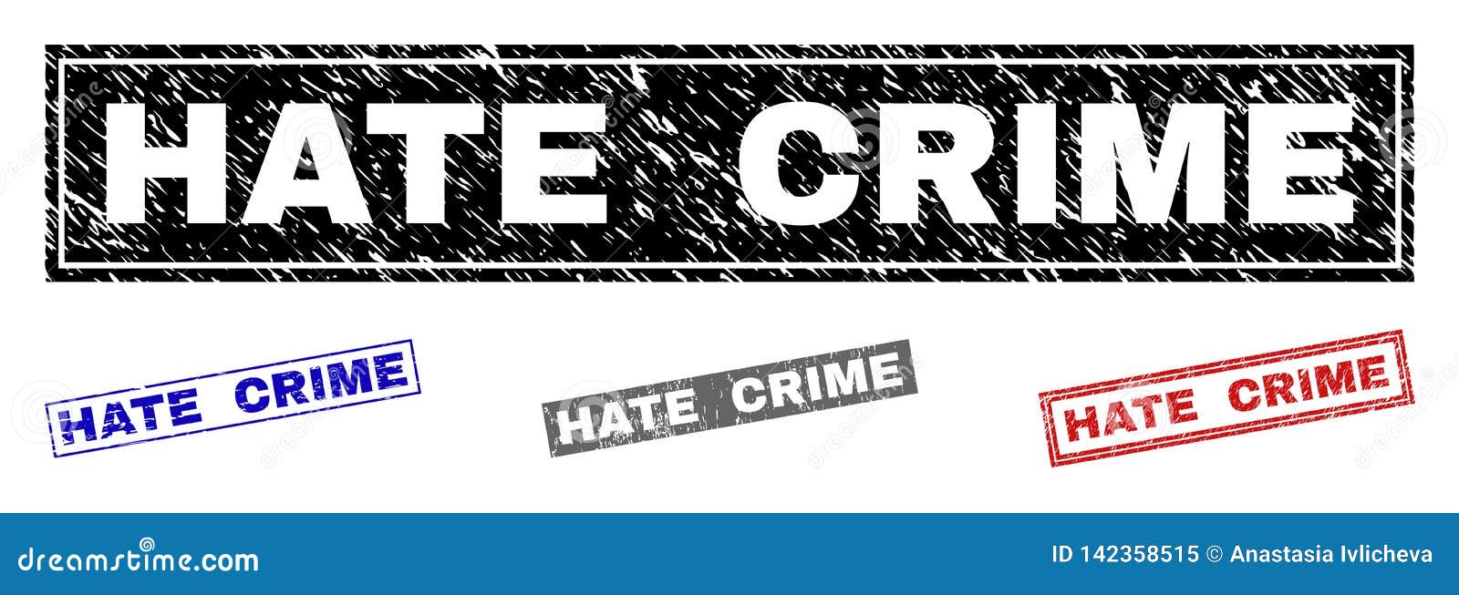 Grunge HATE CRIME Textured Rectangle Stamps Stock Vector - Illustration ...