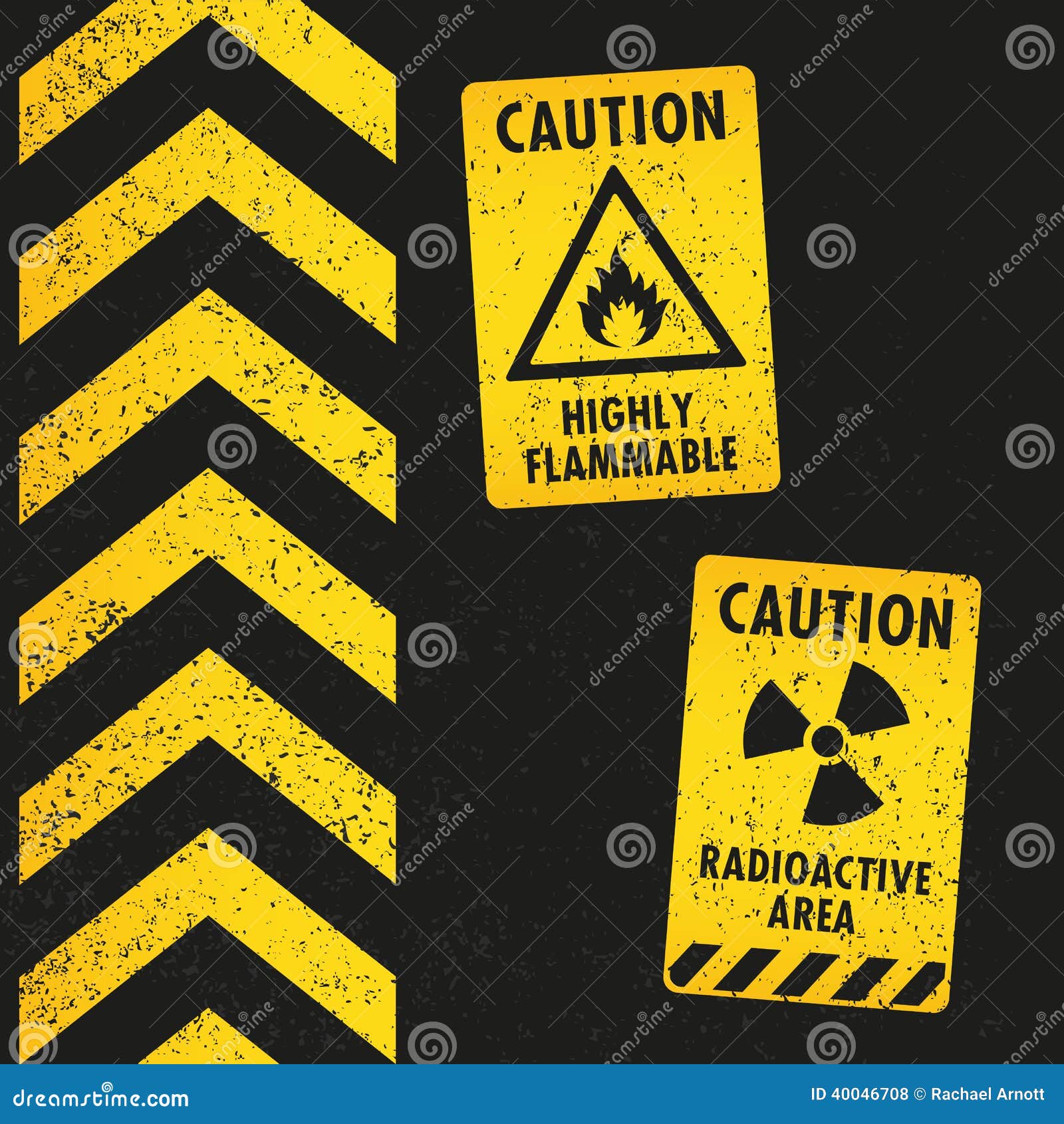 Grunge Hazard Signs stock vector. Illustration of access - 40046708
