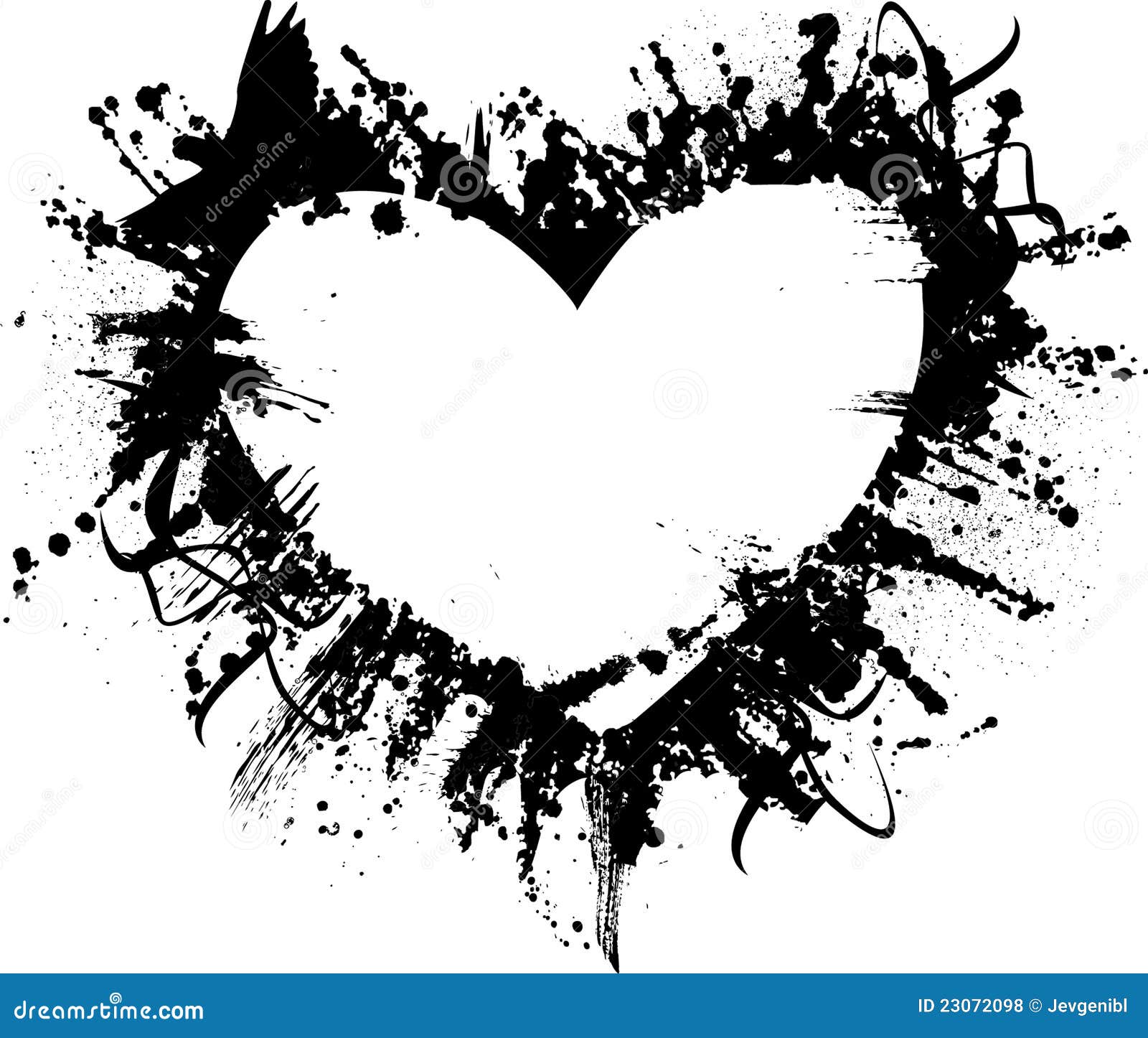 Grunge Red Heart Vector Illustration Isolated On White. Ragged Heart ...