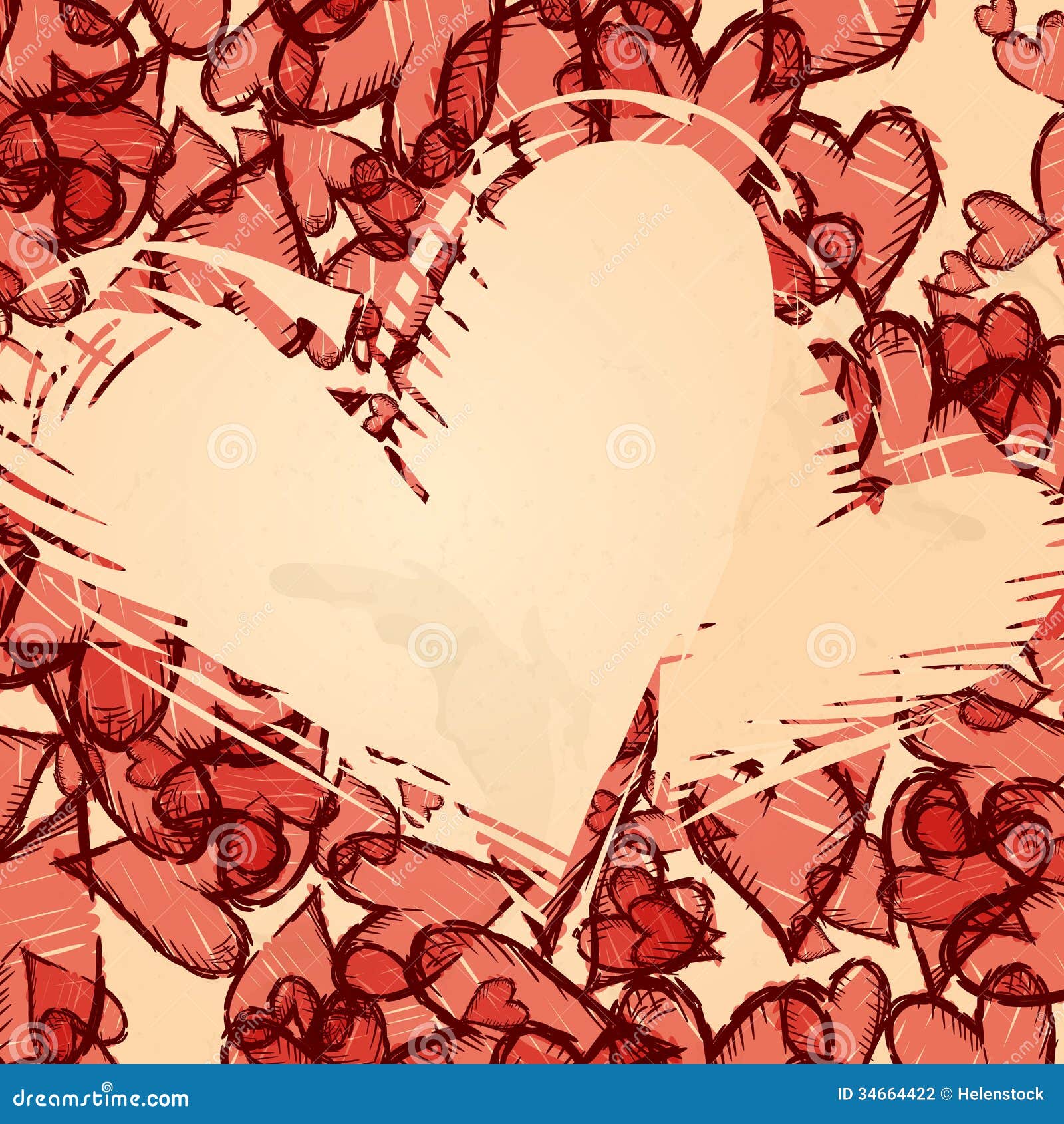 Grunge Heart Background. stock vector. Illustration of pattern - 34664422