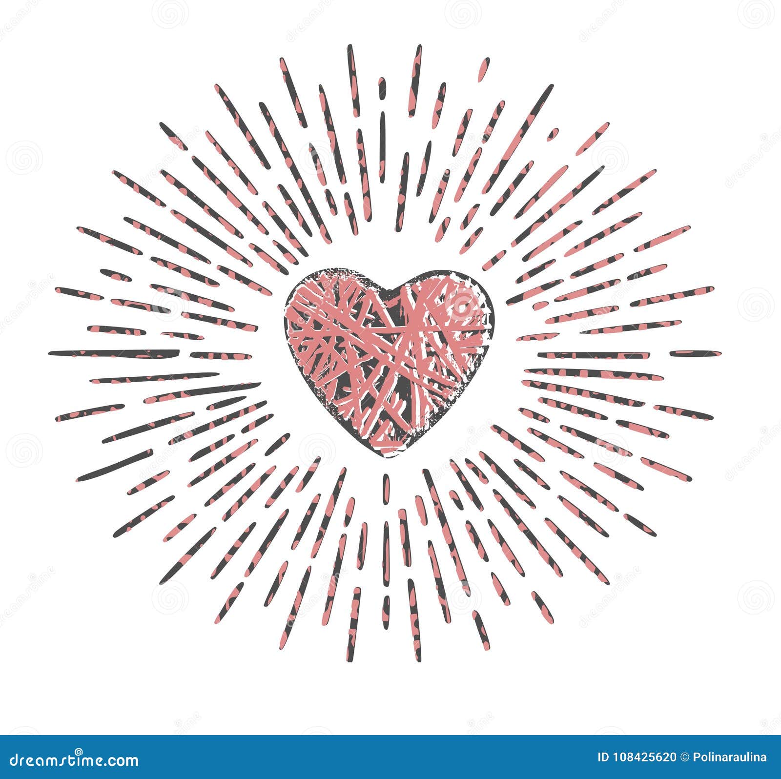 Grunge Heart with Rays and Weave Texture Stock Photo - Illustration of ...
