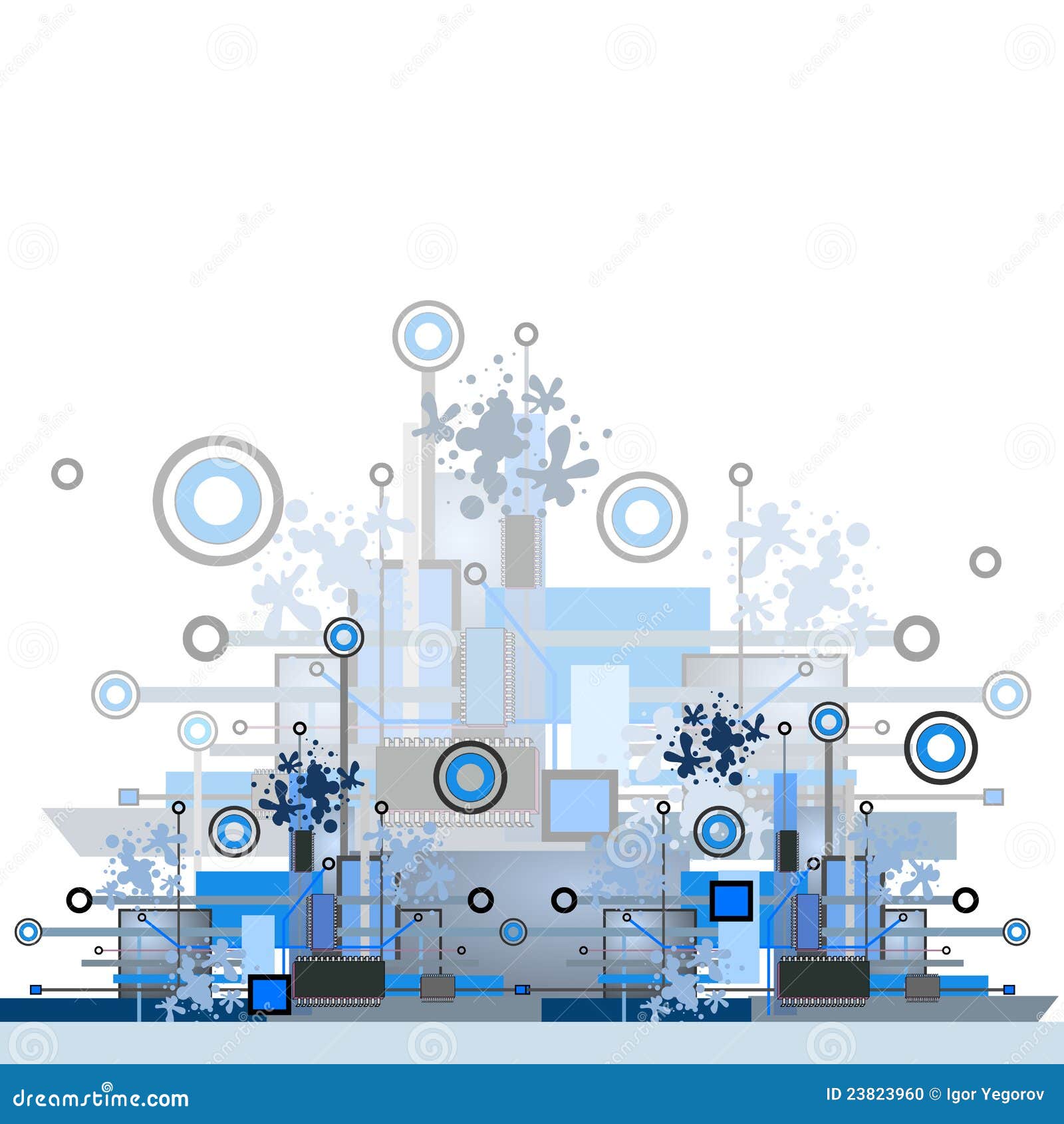 Grunge & Hi-tech Vector Background. Stock Vector - Illustration of ...