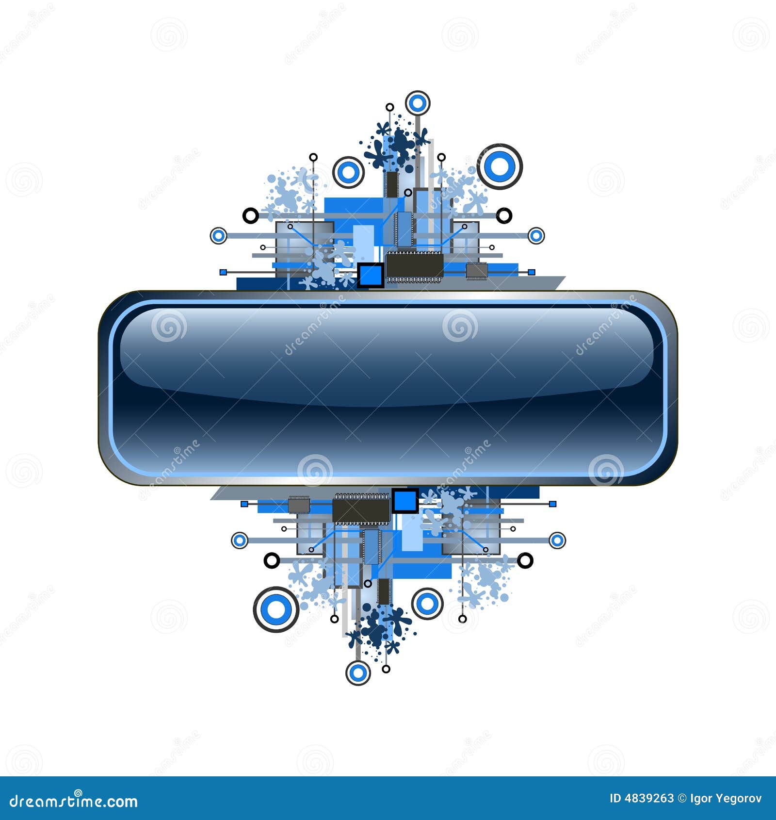 Grunge & Hi-tech Vector Banner or Button. Stock Vector - Illustration ...