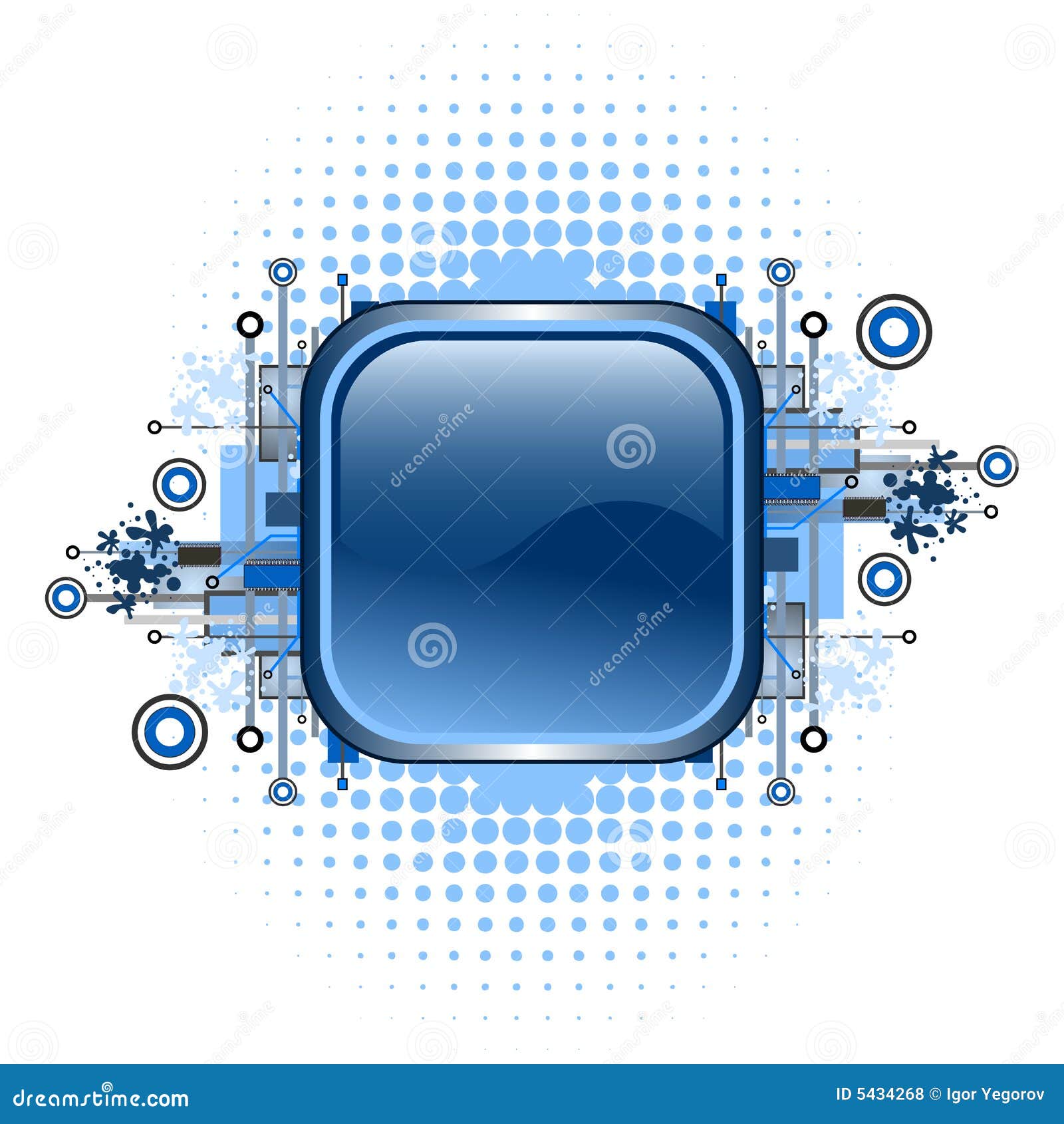 Grunge & Hi-tech Vector Button. Stock Vector - Illustration of board ...
