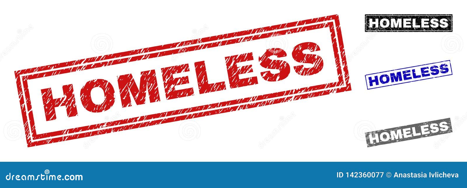 Grunge HOMELESS Scratched Rectangle Stamp Seals Stock Vector ...