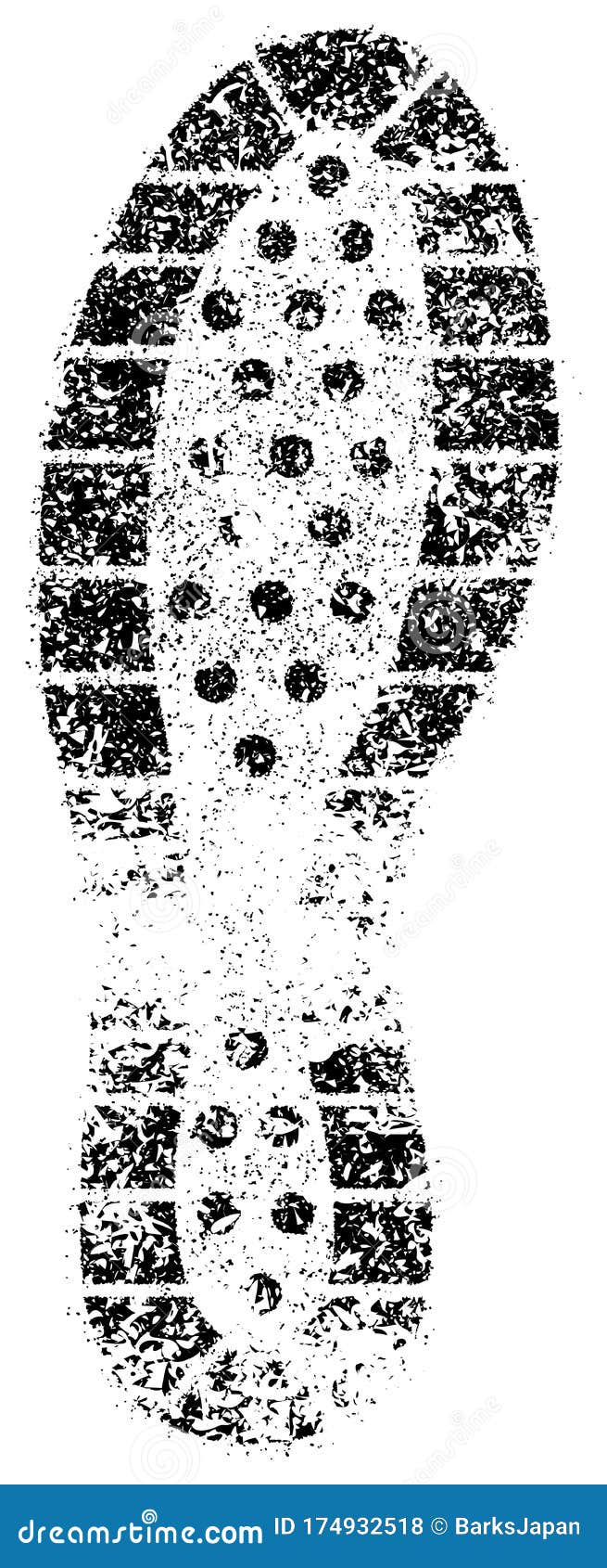 Grunge Human Shoe Print Shoe Mark Vector Illustration Set ...