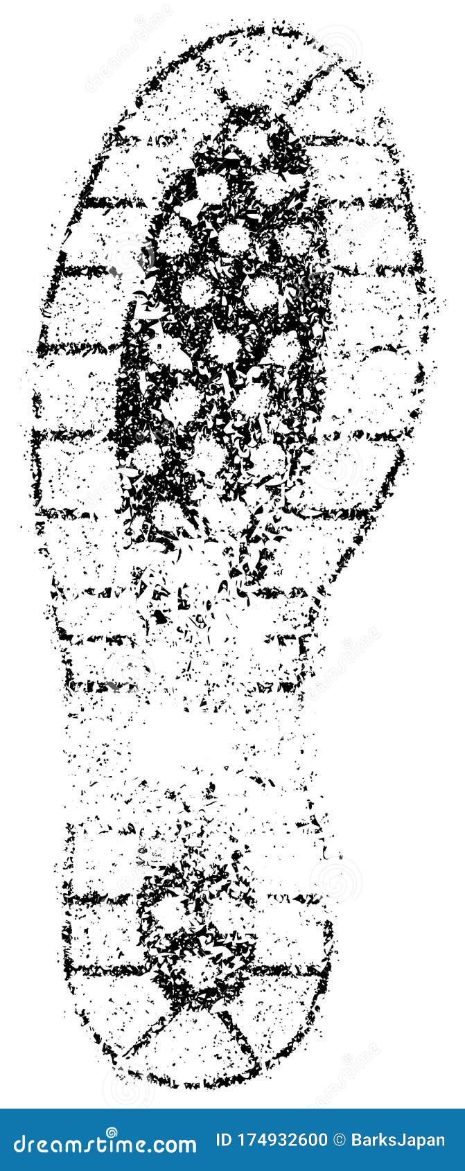 Grunge Human Shoe Print Shoe Mark Vector Illustration Stock Vector ...