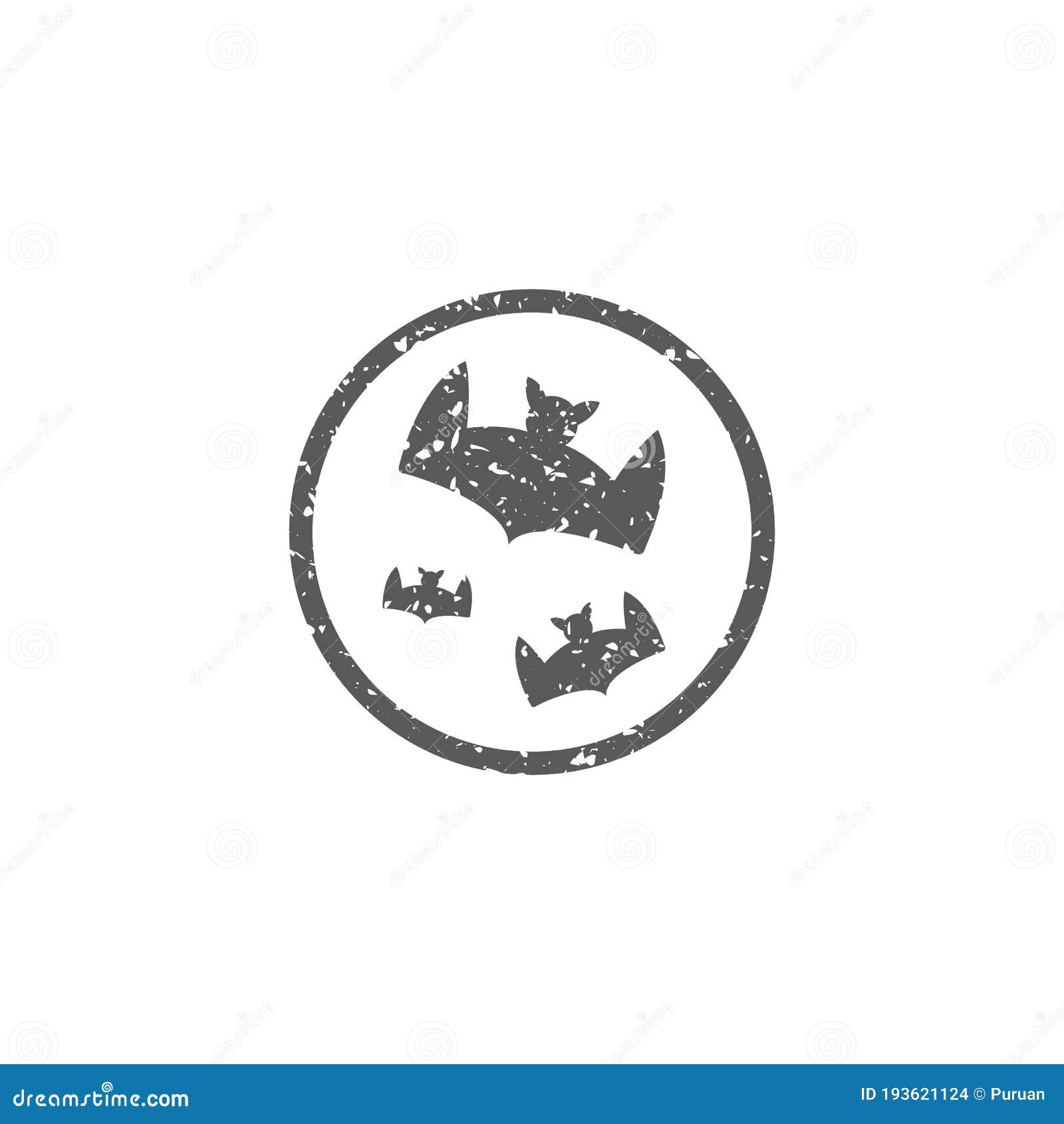 Grunge icon - Bats moon stock vector. Illustration of vampire - 193621124