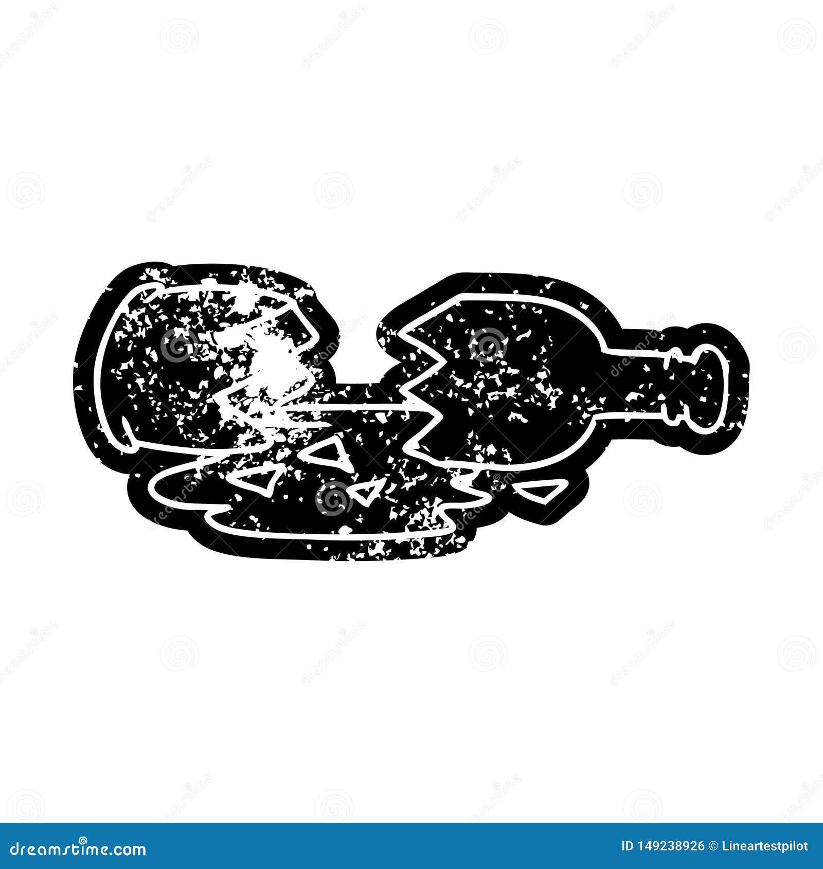 Grunge Icon Drawing of a Broken Bottle Stock Vector - Illustration of ...