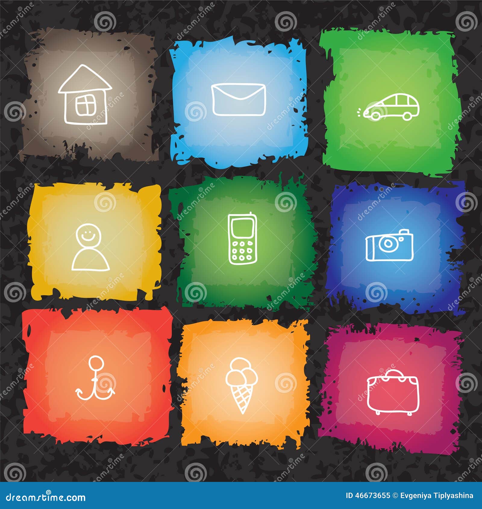 Grunge icons stock vector. Illustration of icons, sign - 46673655