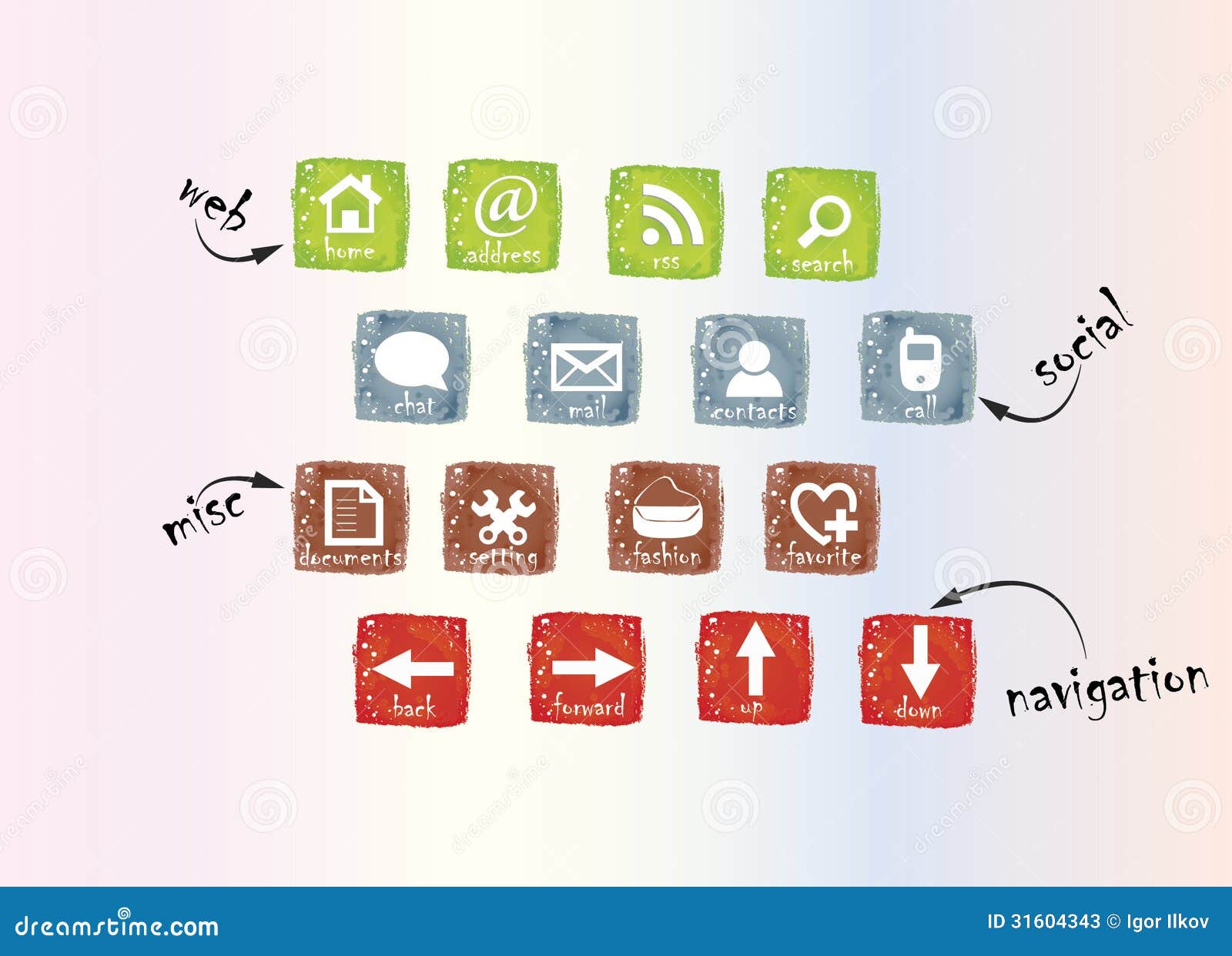 Grunge icons stock illustration. Illustration of modern - 31604343