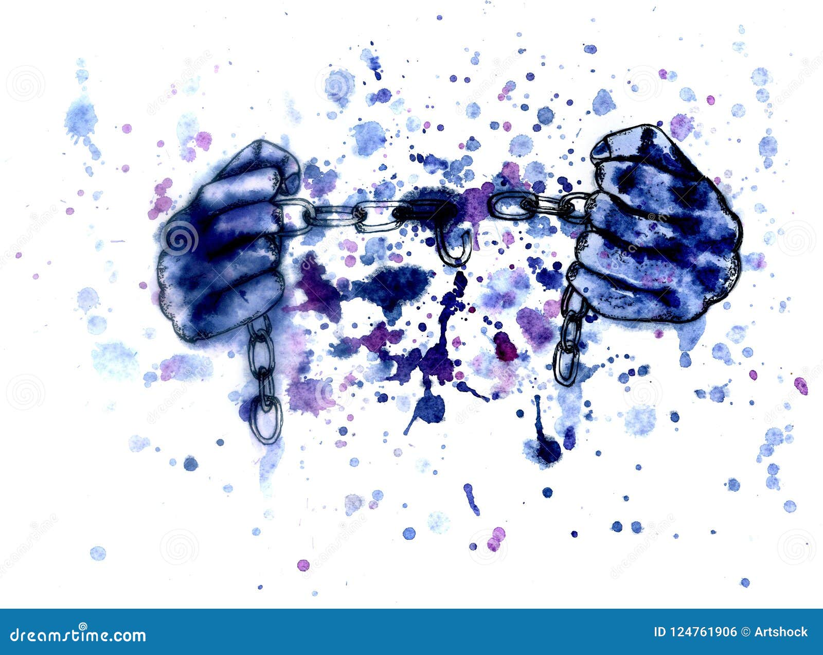 Hands in Chains Sketch stock illustration. Illustration of black ...