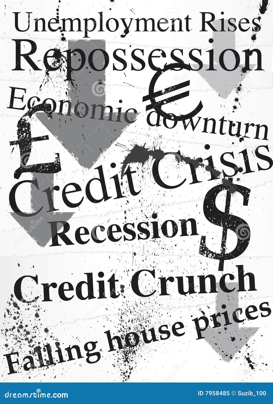 Grunge Illustration in Recession Theme Stock Illustration ...