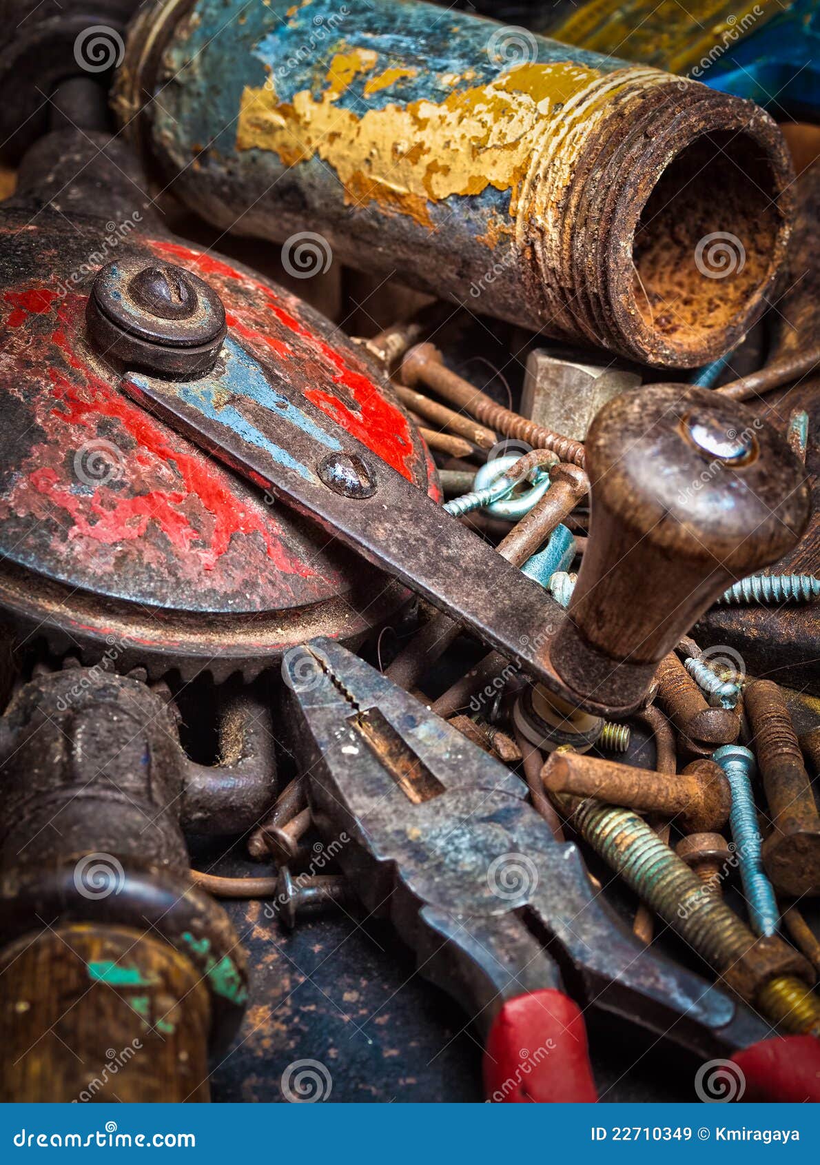 Grunge Image of a Stack of Old Tools Stock Image - Image of copyspace ...
