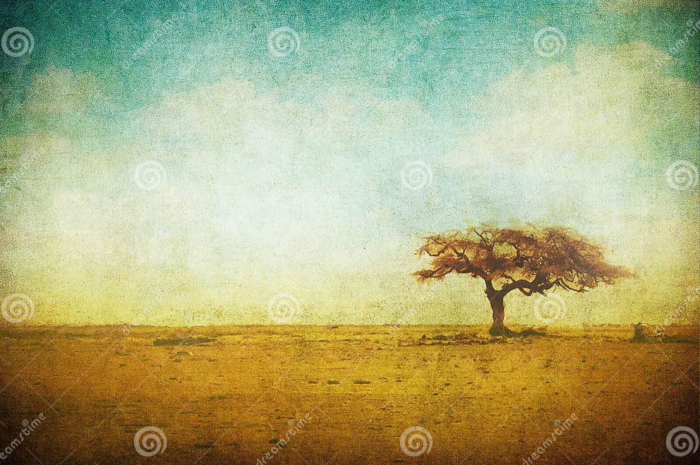 Grunge Image of a Tree Over Grunge Background Stock Photo - Image of ...