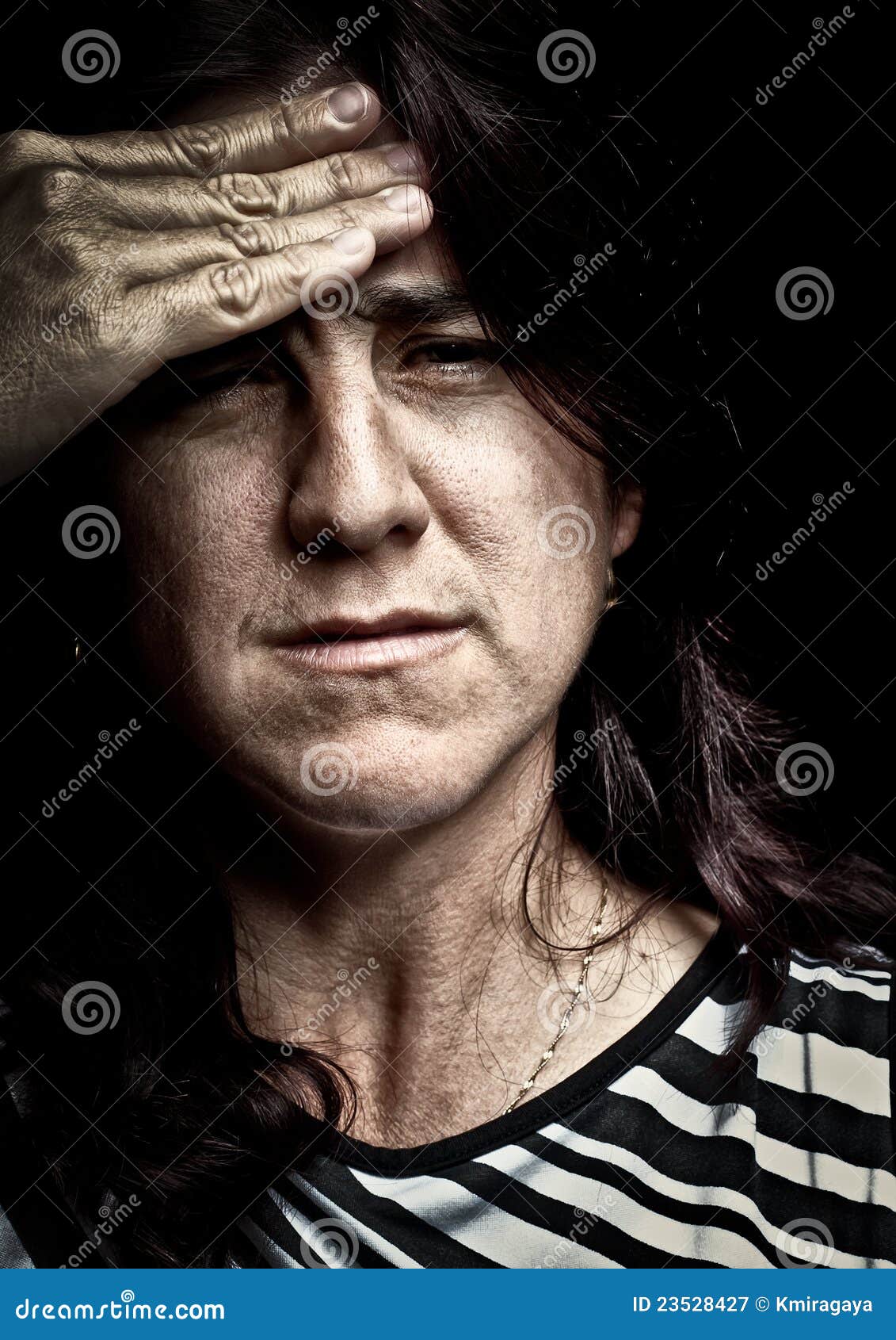 Grunge Image of a Very Stressed Woman Stock Image - Image of grunge ...