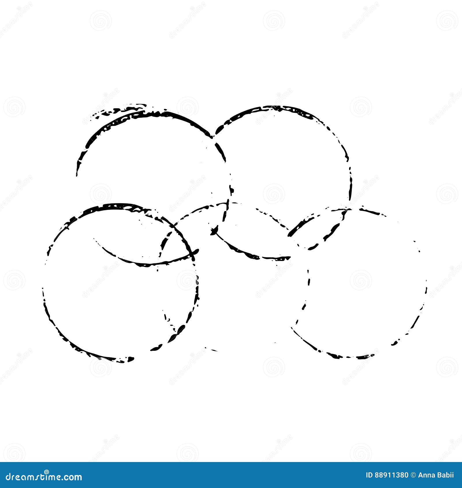 Grunge Ink Circles. Watercolor Vector Frames. Set of Grungy Round ...