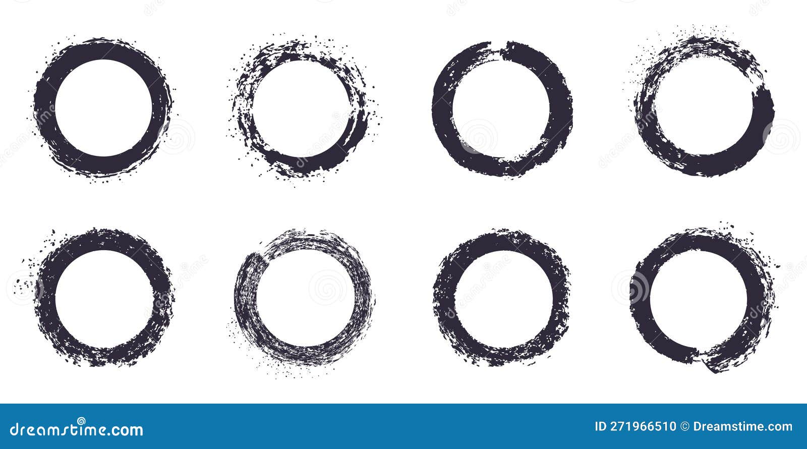 Frames With Paint Brush Strokes Vector Set. | CartoonDealer.com #155836845