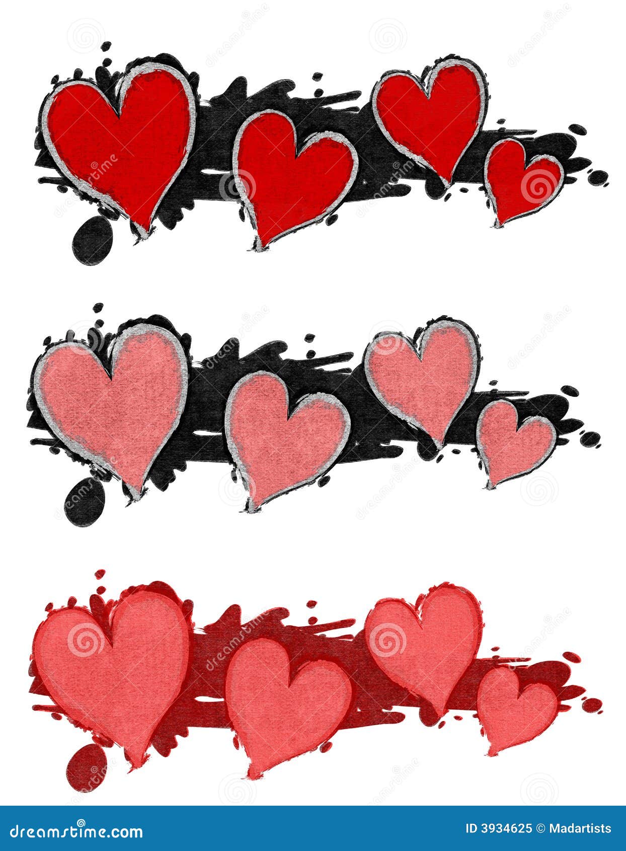 Grunge Ink Splatter Hearts Clip Art Stock Illustration - Illustration ...