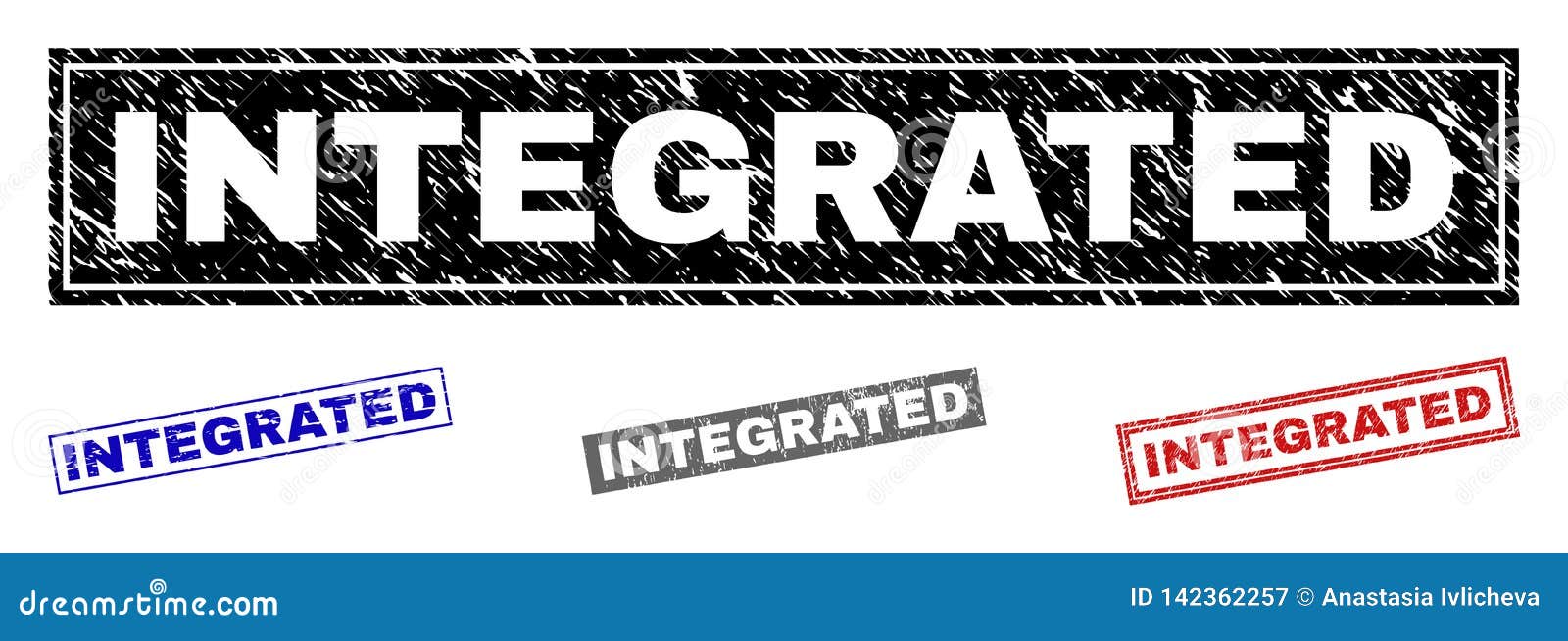 Grunge INTEGRATED Scratched Rectangle Stamps Stock Vector ...
