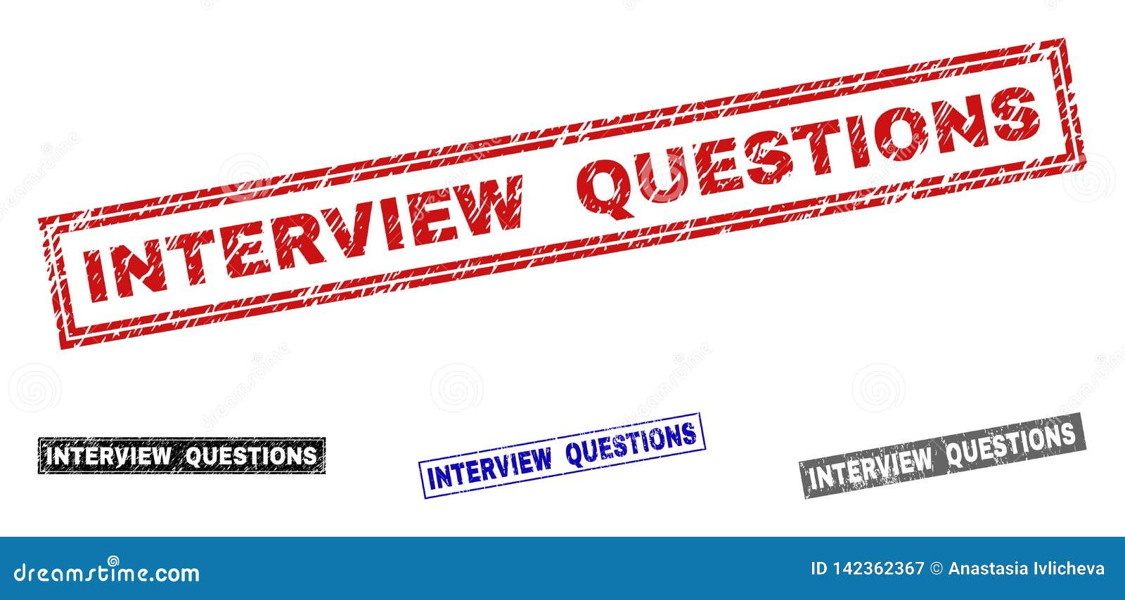 Grunge INTERVIEW QUESTIONS Textured Rectangle Watermarks Stock Vector ...