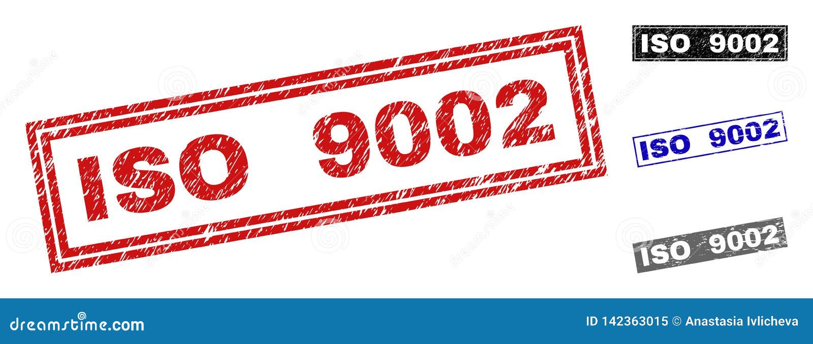 Grunge ISO 9002 Scratched Rectangle Watermarks Stock Vector ...