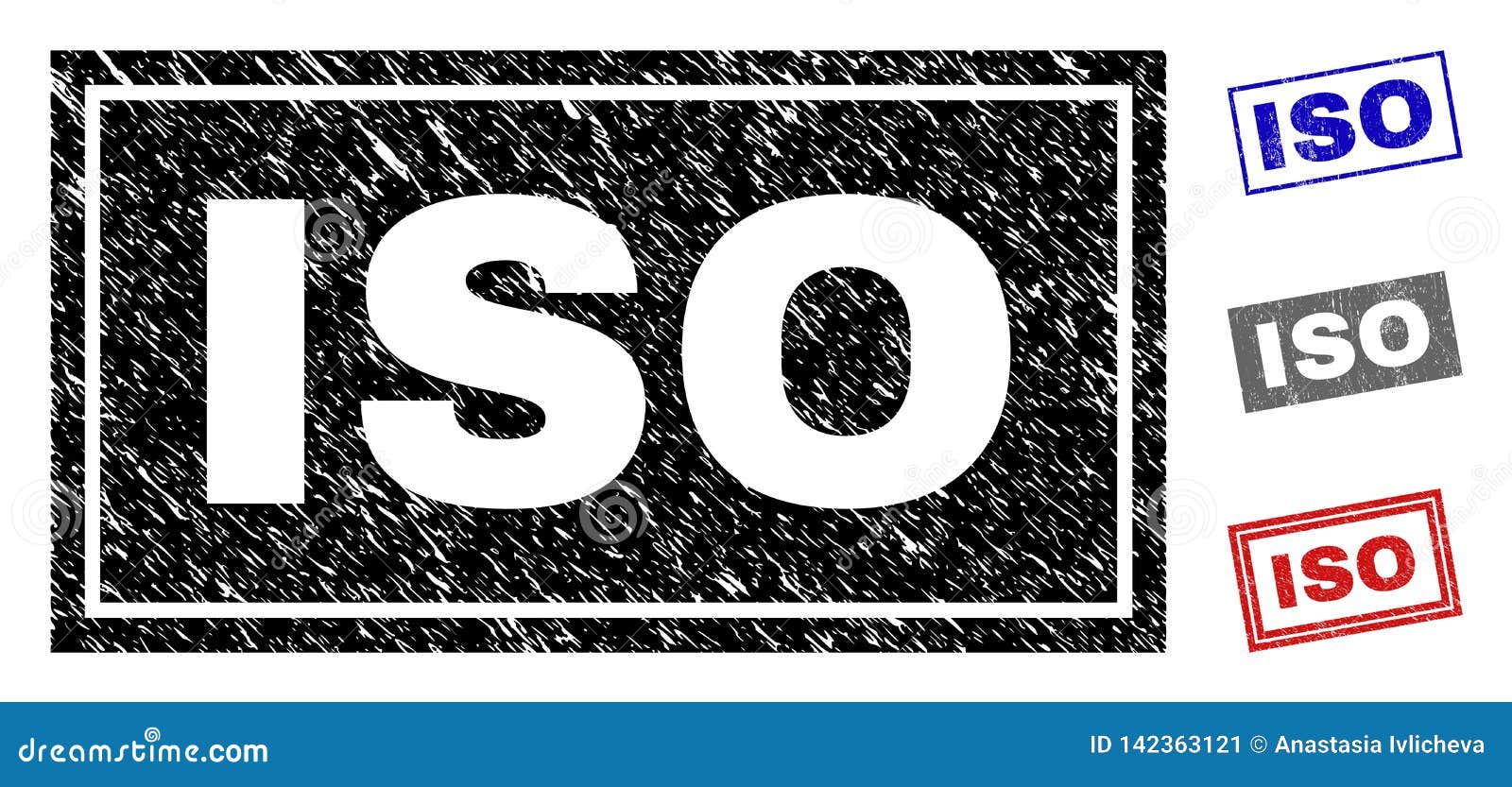 Grunge ISO Scratched Rectangle Watermarks Stock Vector - Illustration ...