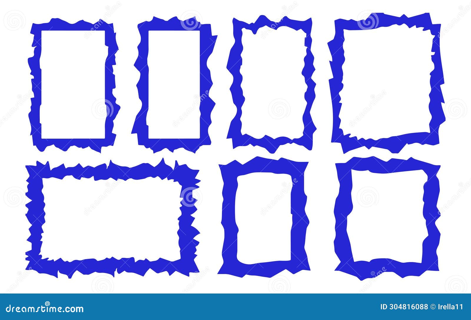 Grunge Jagged Rectangle Frames Set, Colorful Silhouettes. Abstract ...