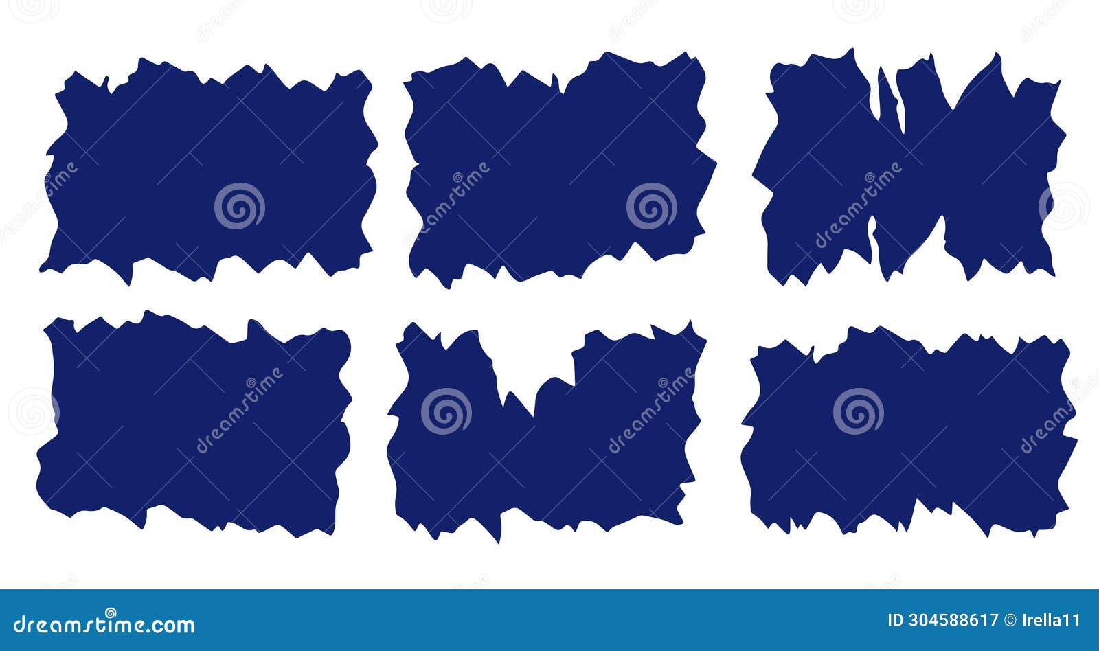 Grunge Jagged Rectangles Silhouettes. Abstract Torn Scraps of Paper ...