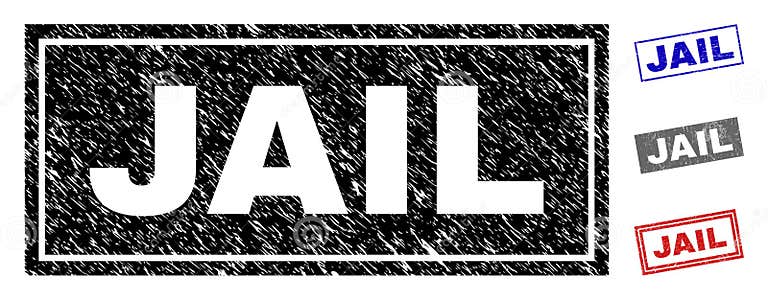 Grunge JAIL Textured Rectangle Stamp Seals Stock Vector - Illustration ...