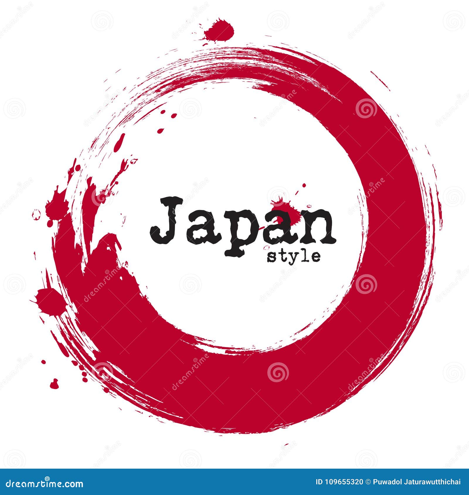 Grunge Japanese Circle Style . Vector Stock Vector - Illustration of ...