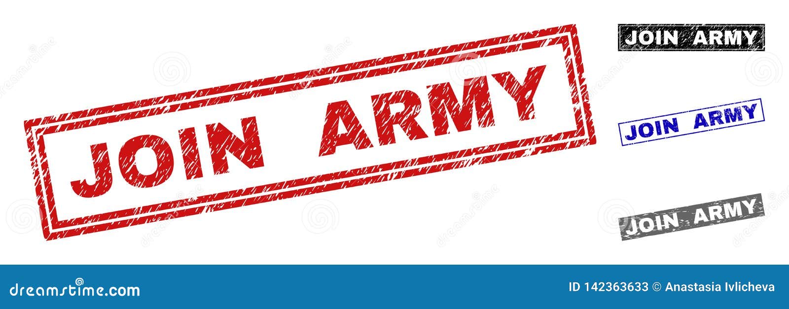 Grunge JOIN ARMY Scratched Rectangle Watermarks Stock Vector ...