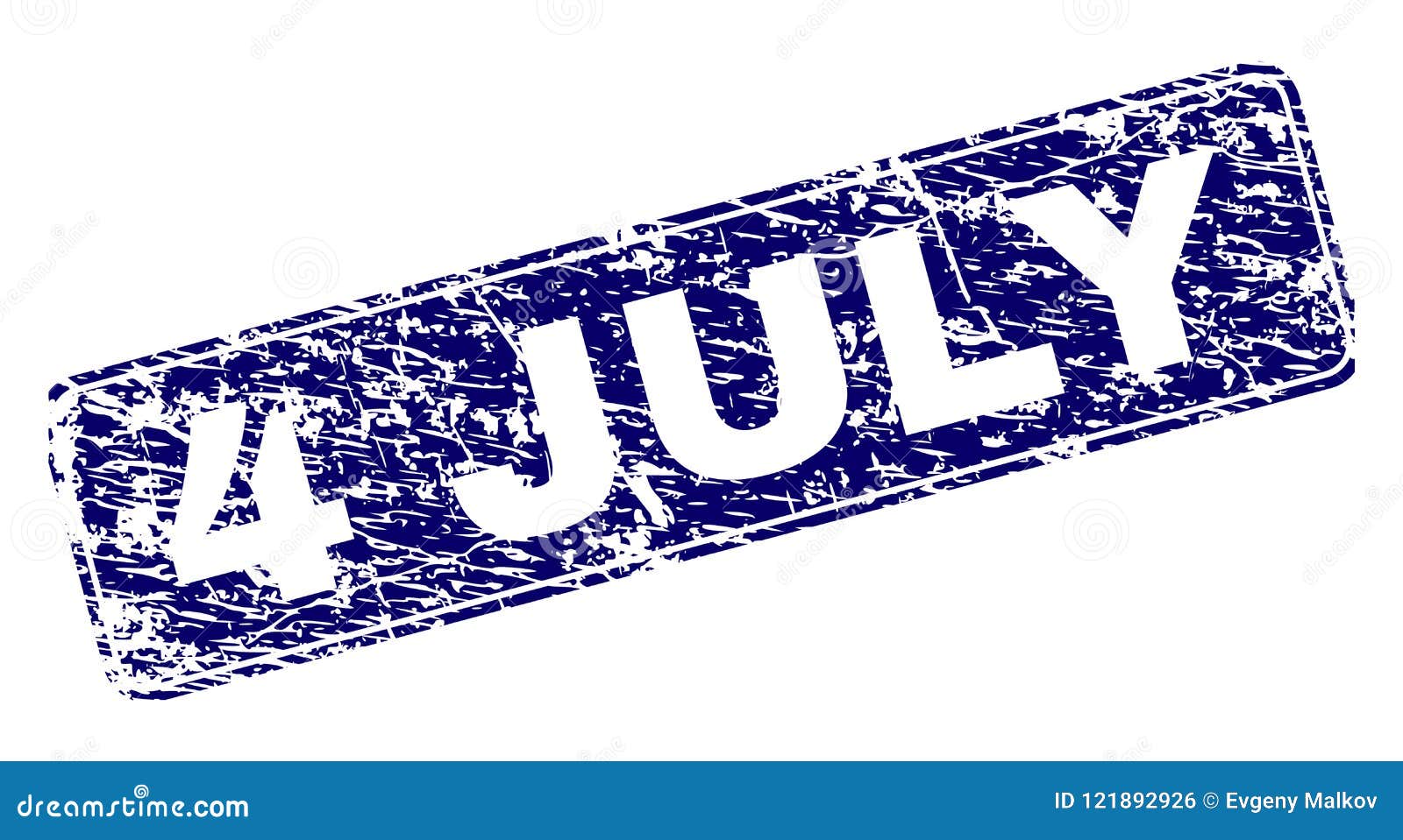 Grunge 4 JULY Framed Rounded Rectangle Stamp Stock Vector ...