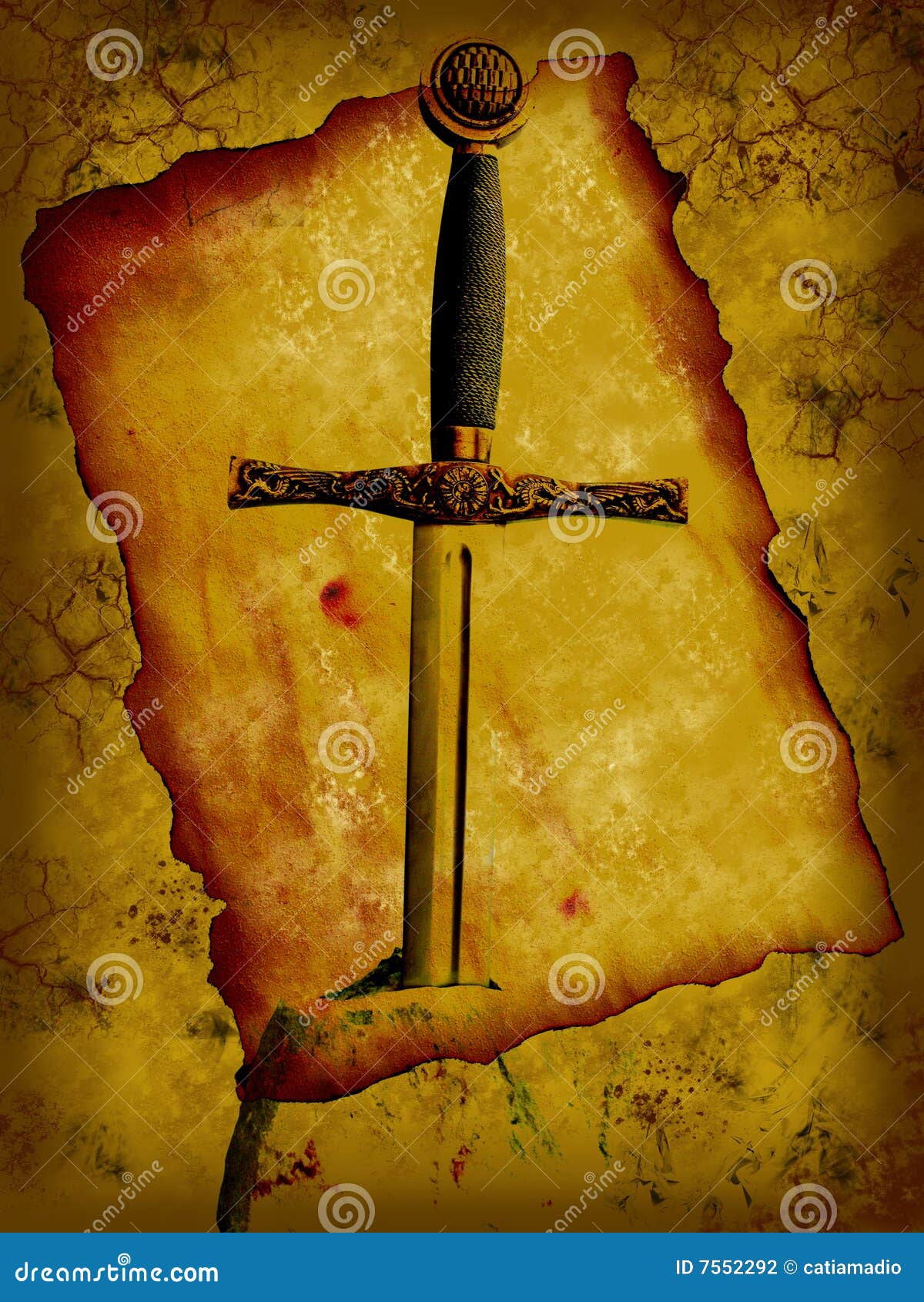 Knight Sword. Two Crossed Knight Of The Sword And Medieval Heraldic ...