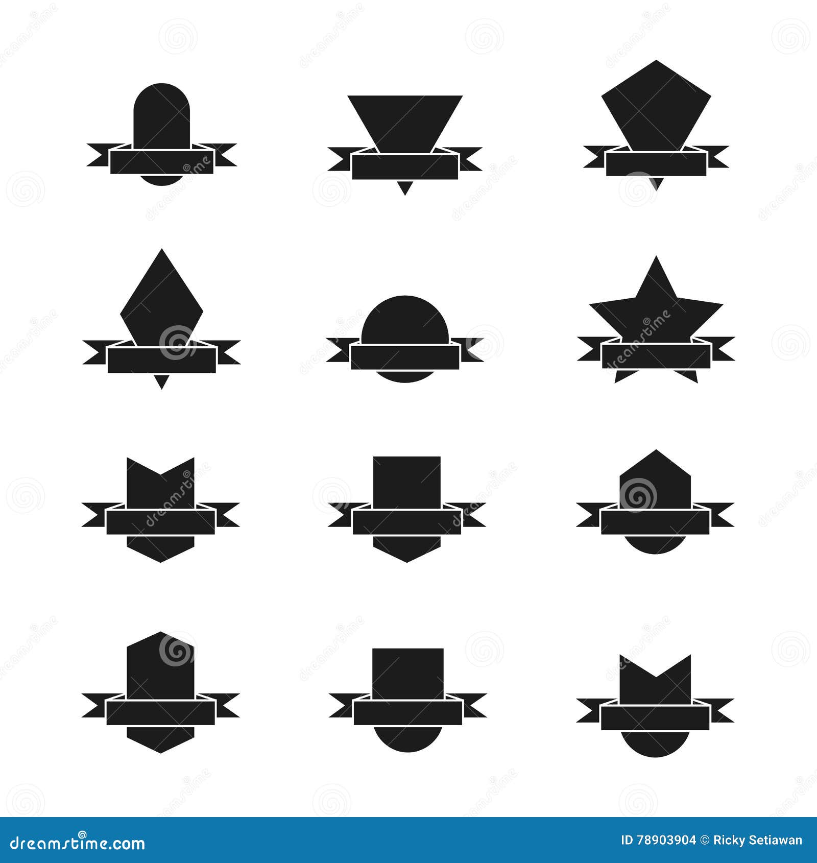 Grunge Labels. Shield and Ribbon Icons Stock Illustration ...