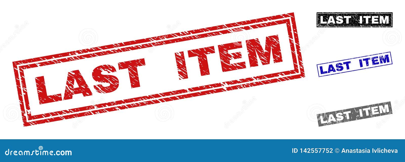 Grunge LAST ITEM Textured Rectangle Stamps Stock Vector - Illustration ...