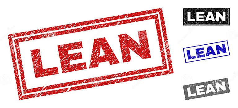 Grunge LEAN Textured Rectangle Stamps Stock Vector - Illustration of ...