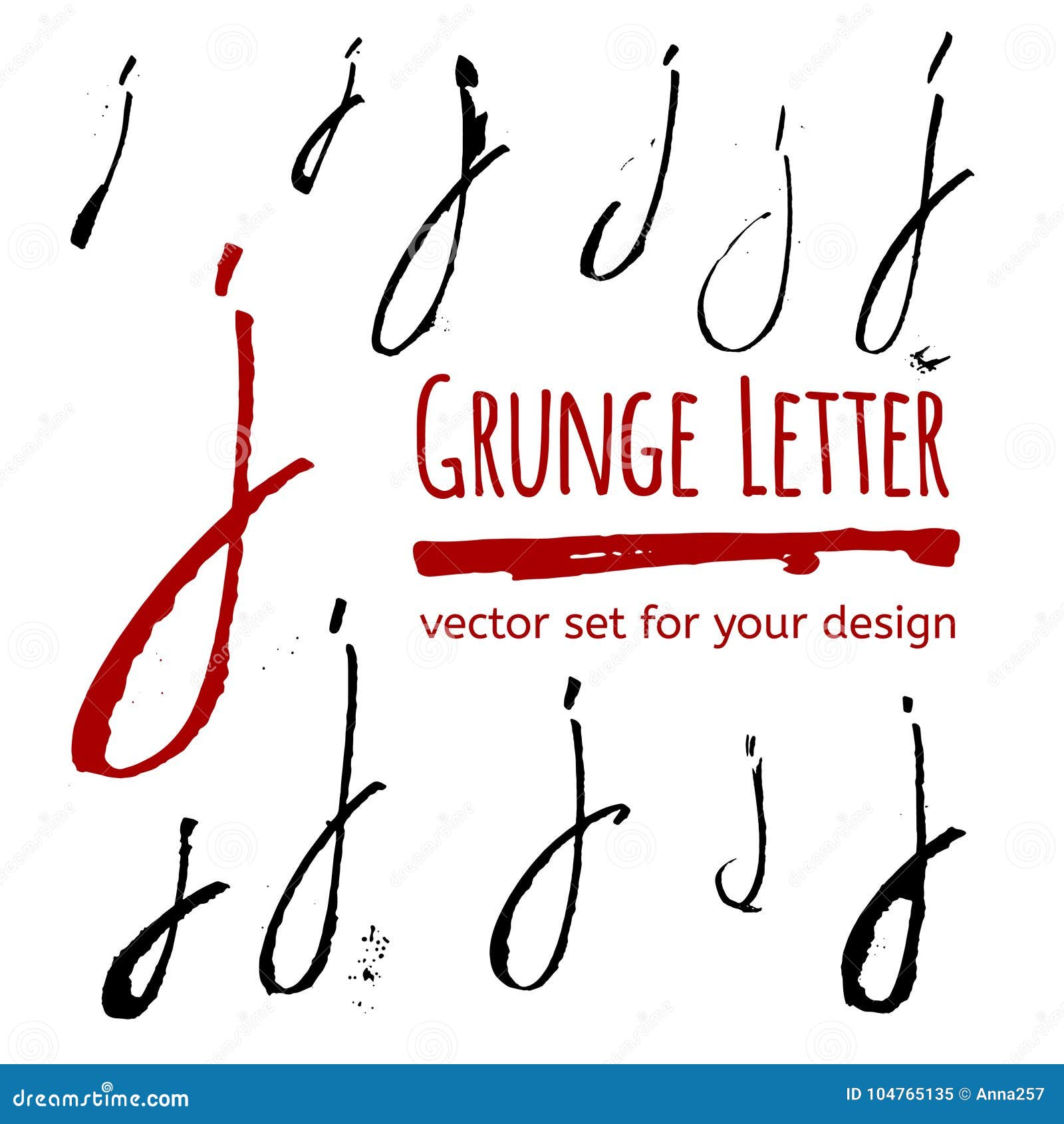 Grunge Letter Set for Your Design Stock Vector - Illustration of script ...