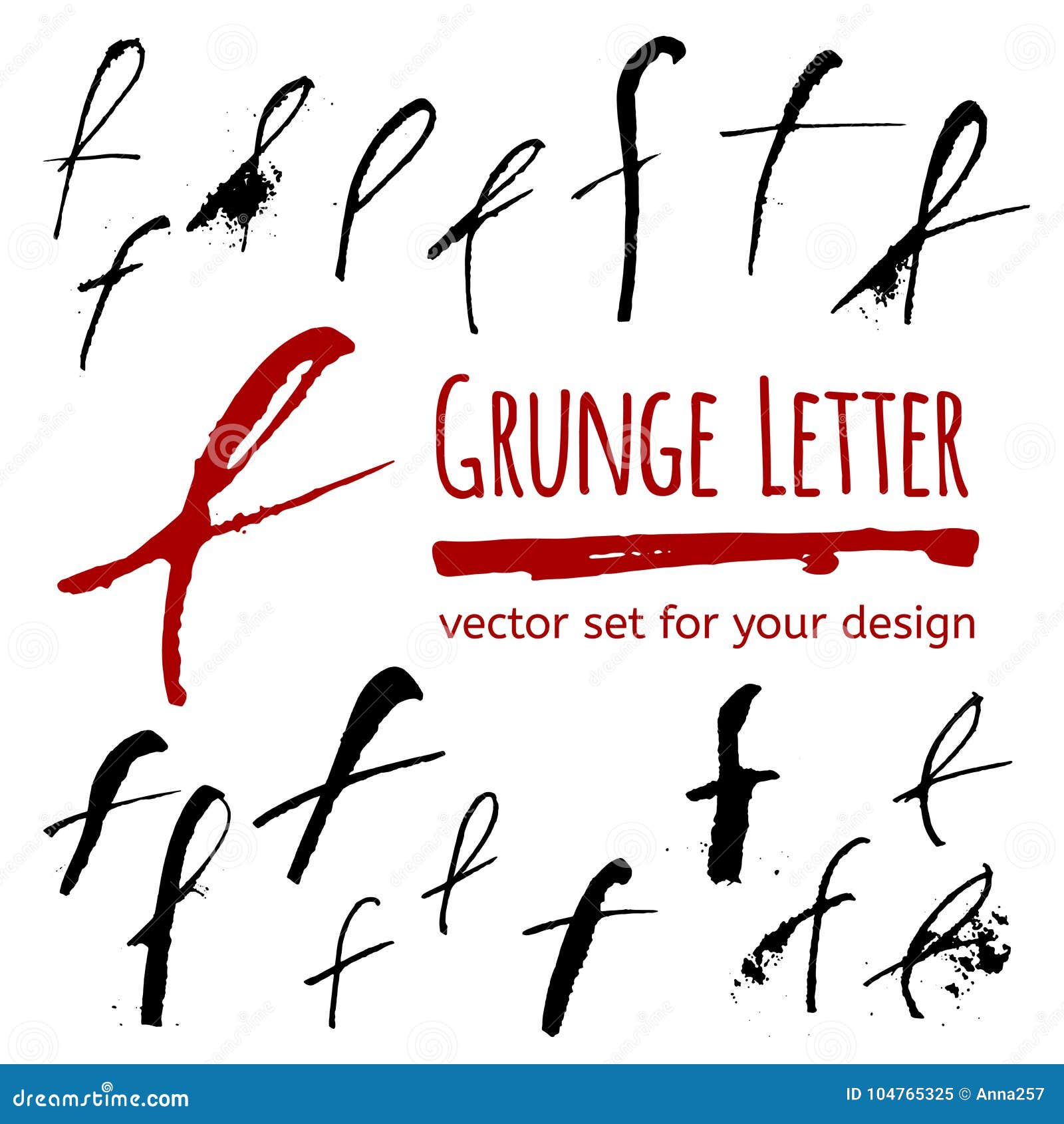 Grunge Letter Set for Your Design Stock Vector - Illustration of letter ...