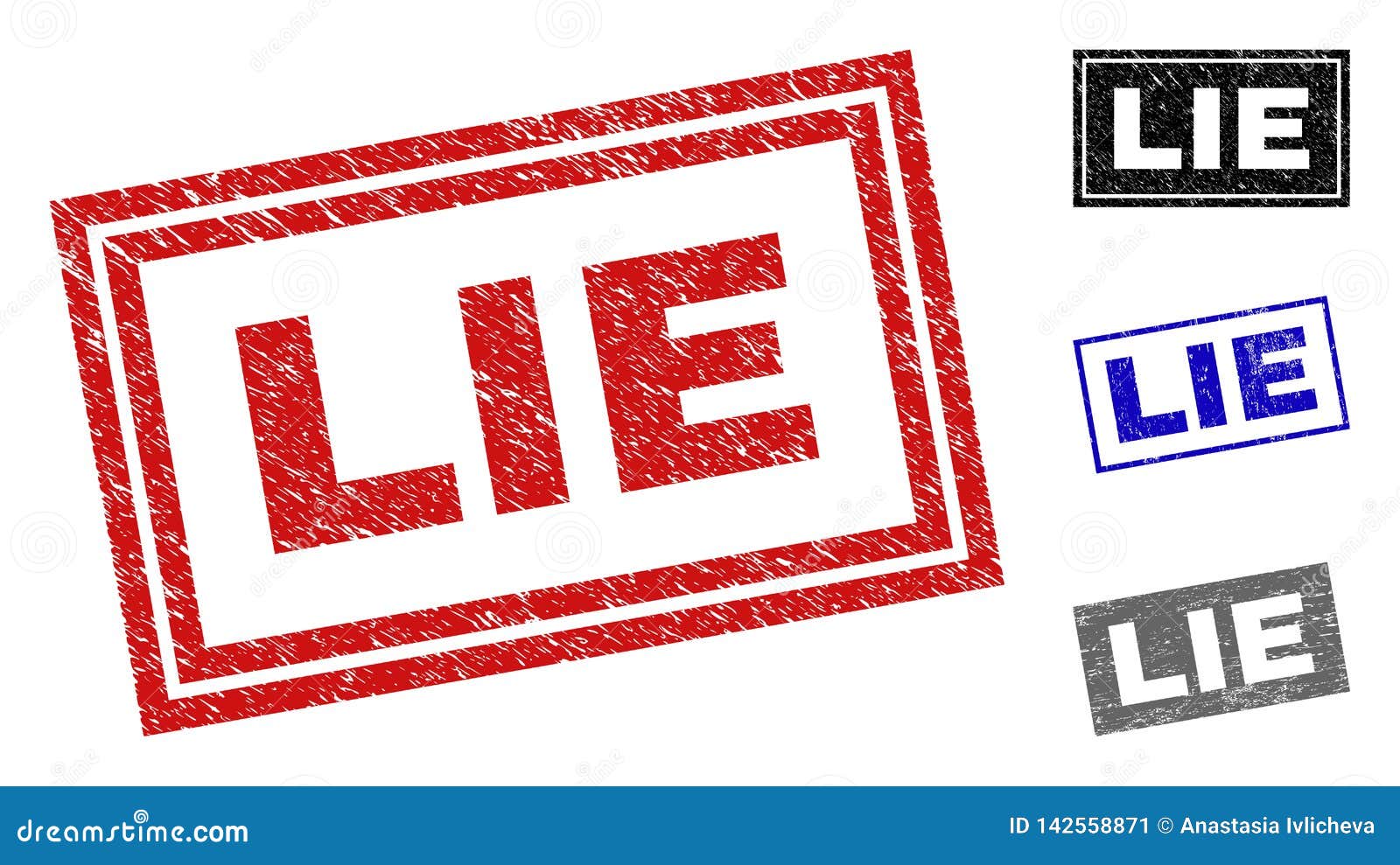 Grunge LIE Scratched Rectangle Watermarks Stock Vector - Illustration ...