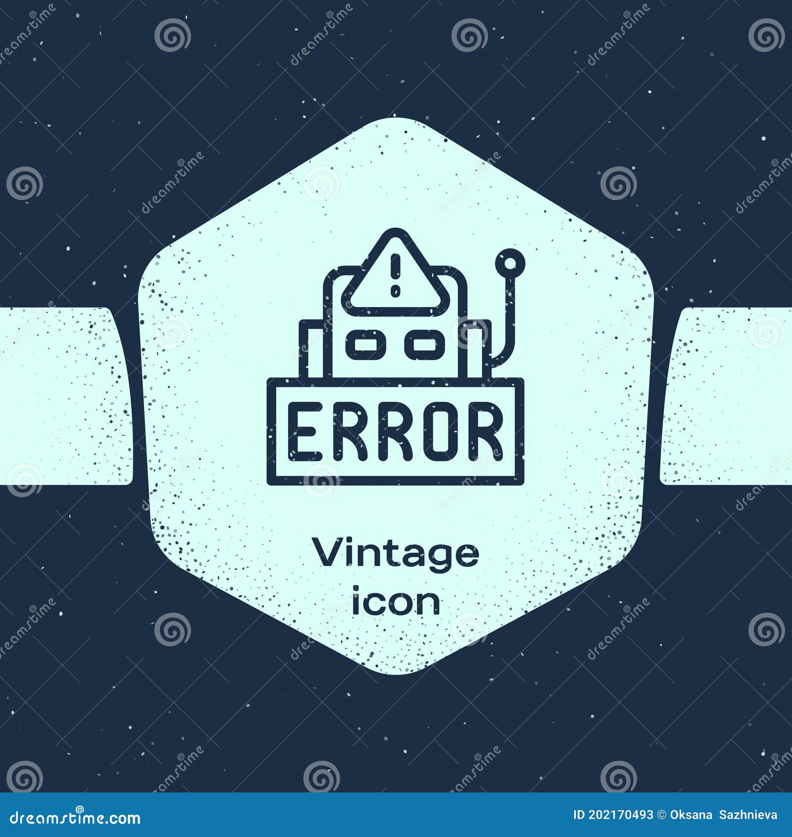 Grunge Line Error in the Operation Program of the Robot Icon Isolated ...