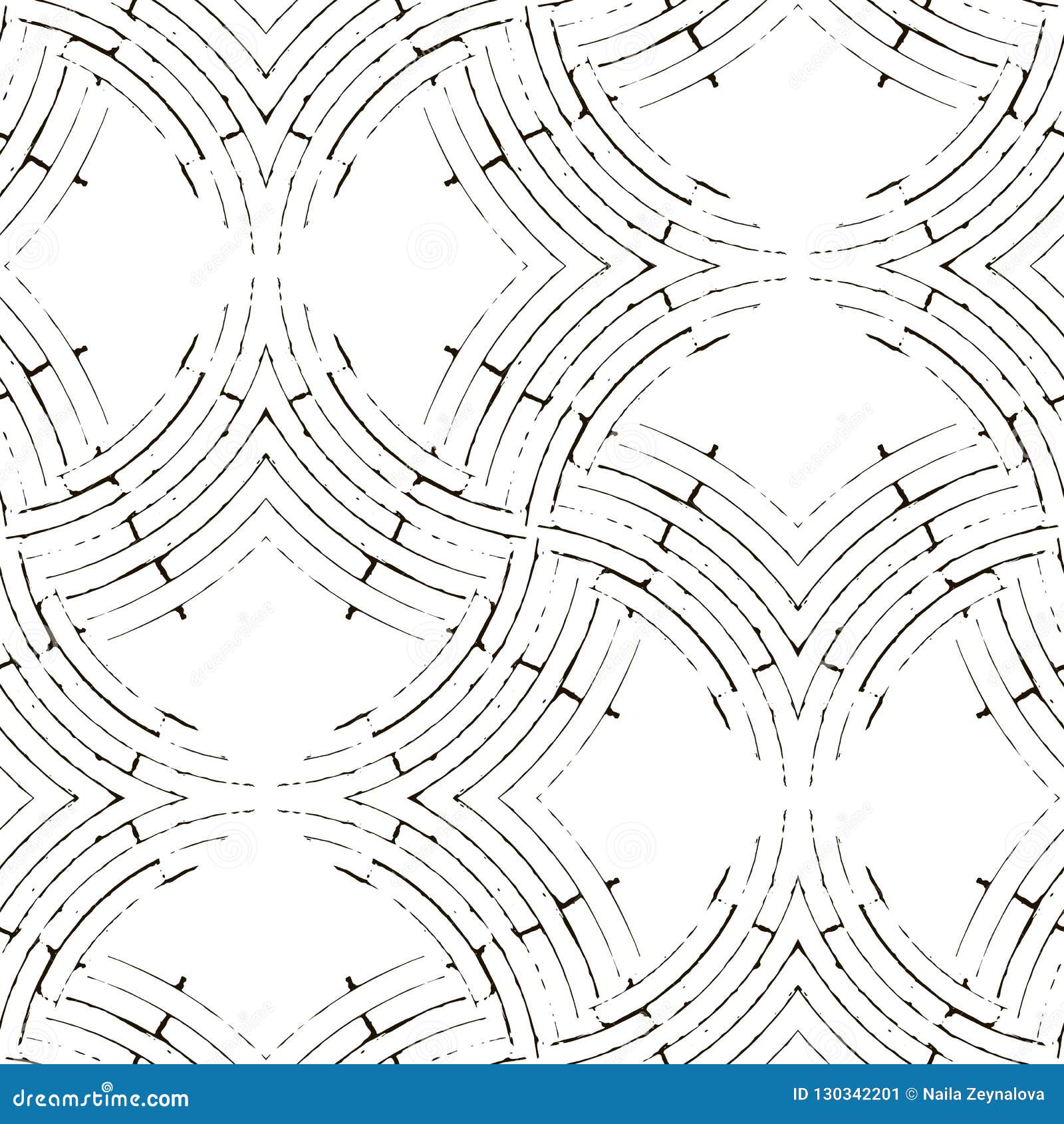 Grunge Lines Geometric Abstract Vector Seamless Pattern. Black a Stock ...