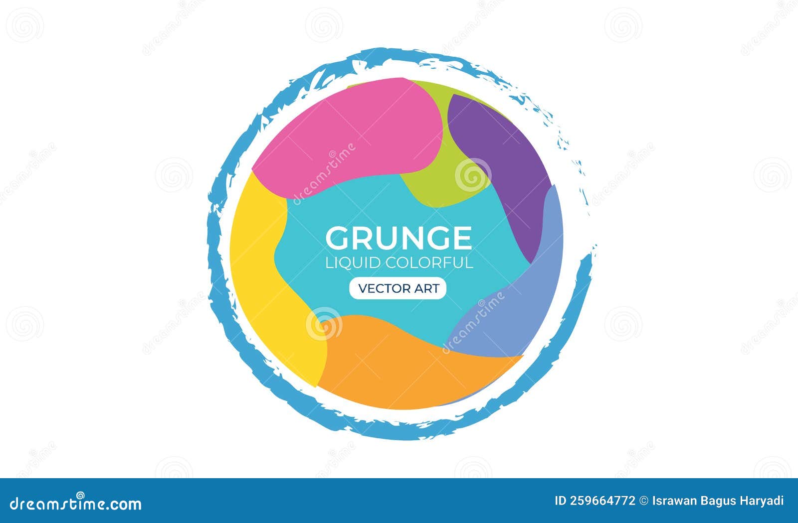 Grunge 3 Liquid Circle Vector Colorful Selection Stock Vector ...