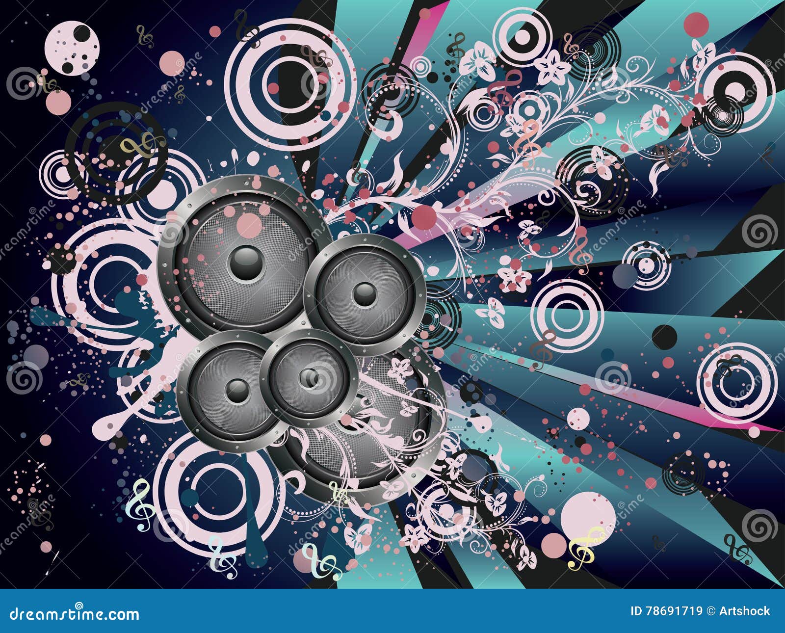 Grunge Loud Speaker stock vector. Illustration of audio - 78691719