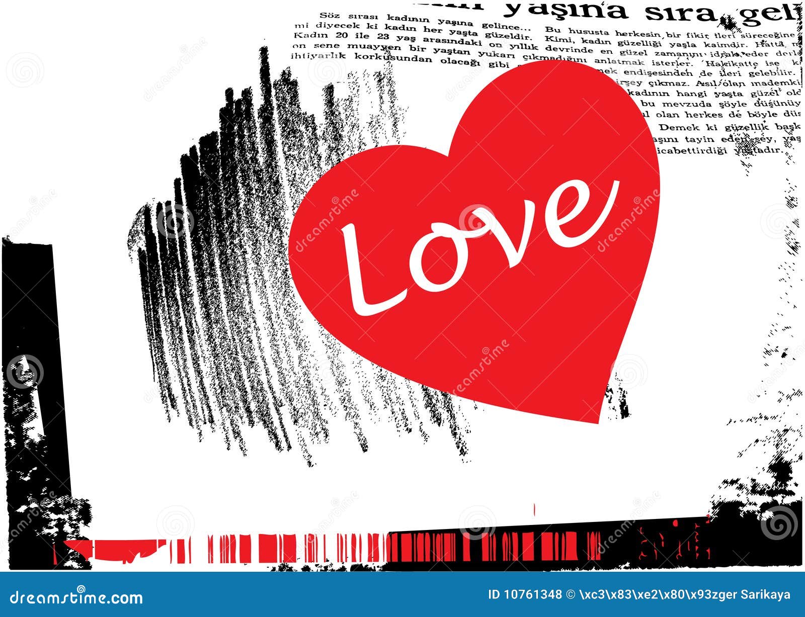 Grunge Love Background Vector Stock Vector - Illustration of unclean ...