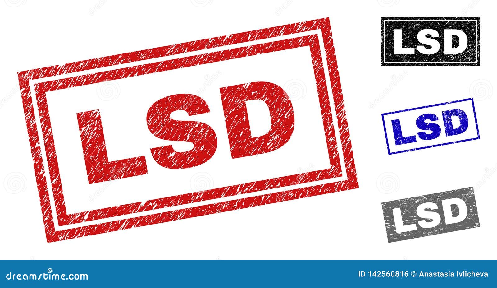 Grunge LSD Textured Rectangle Stamp Seals Stock Vector - Illustration ...