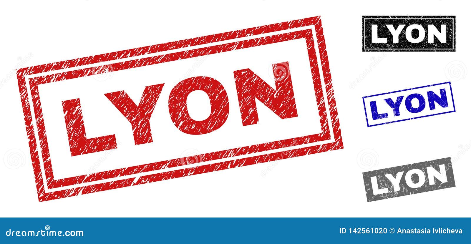 Grunge LYON Scratched Rectangle Watermarks Stock Vector - Illustration ...