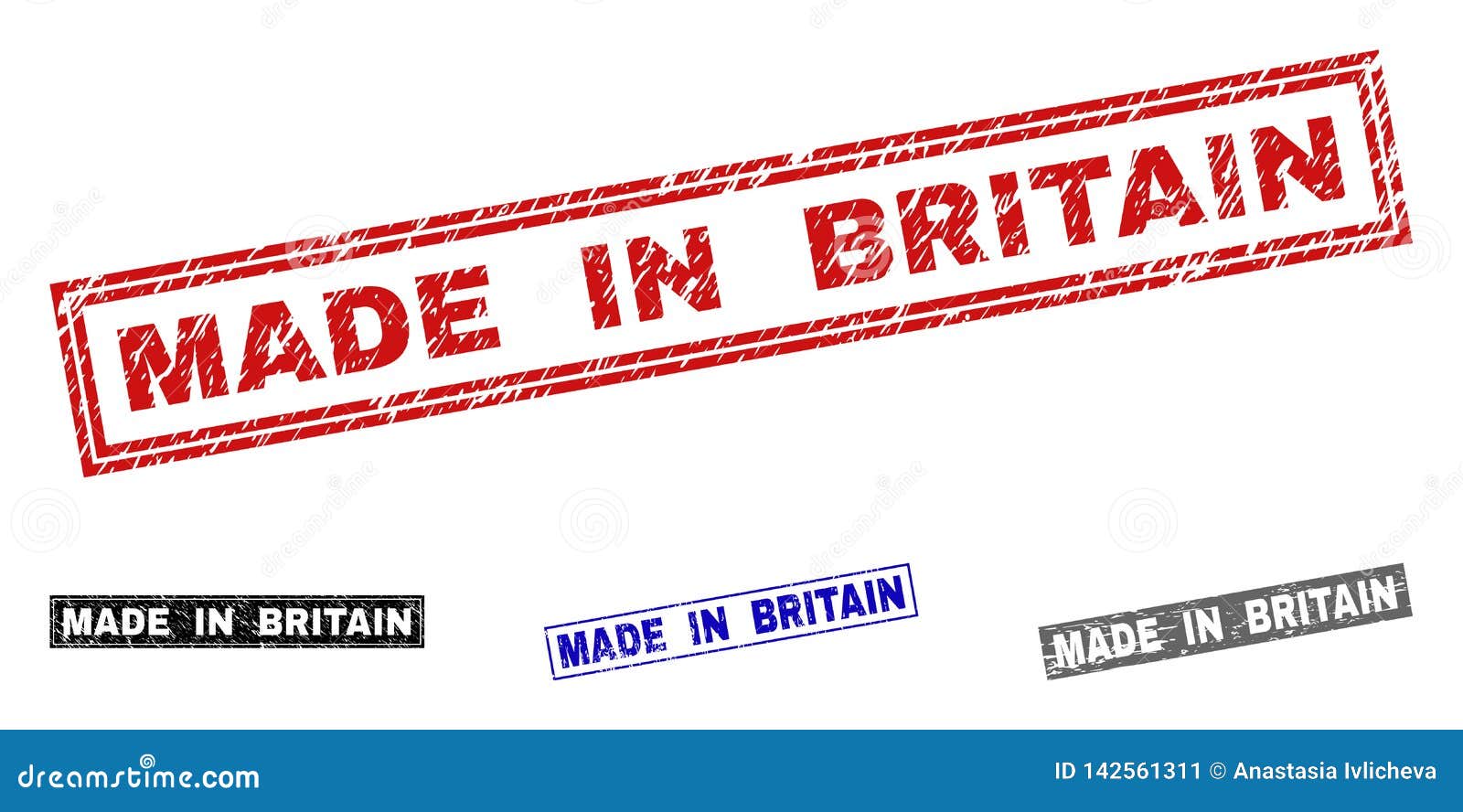 Grunge MADE in BRITAIN Textured Rectangle Watermarks Stock Vector ...