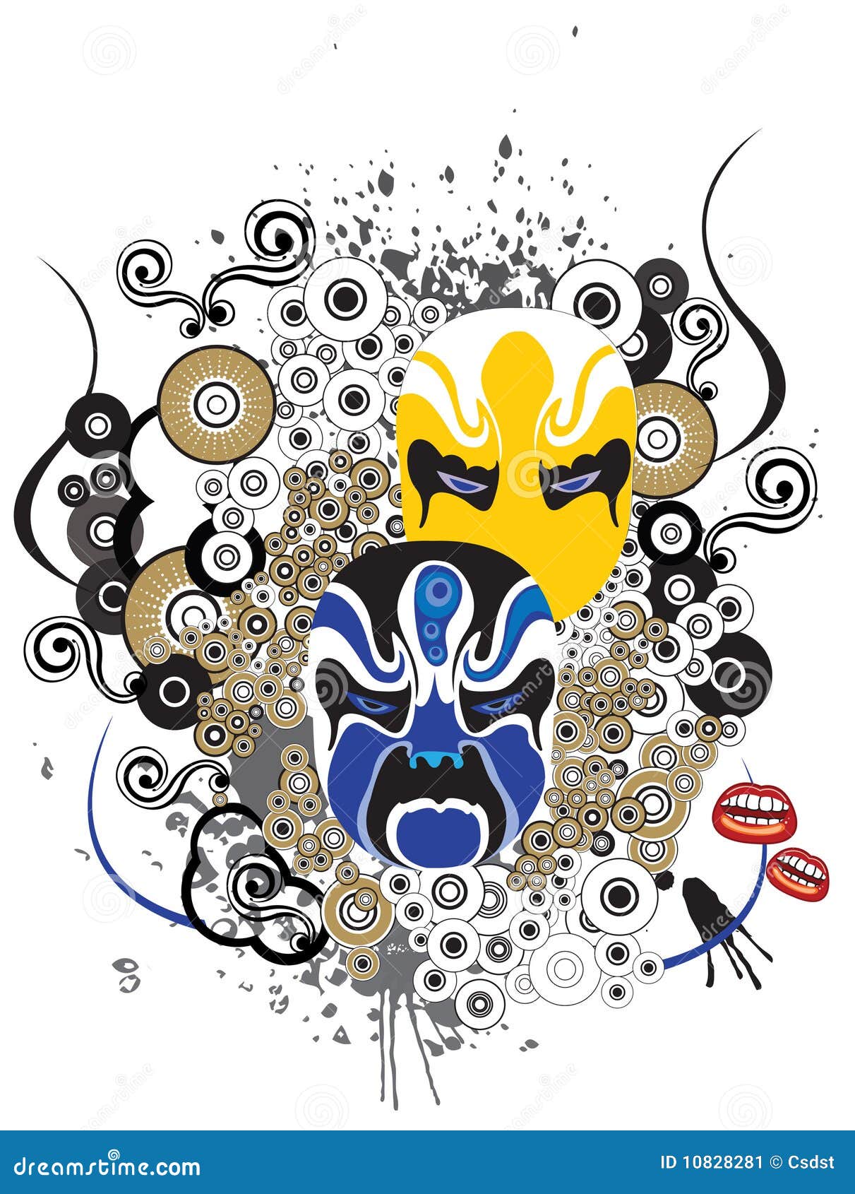 Grunge Masks Design stock vector. Illustration of grunge - 10828281