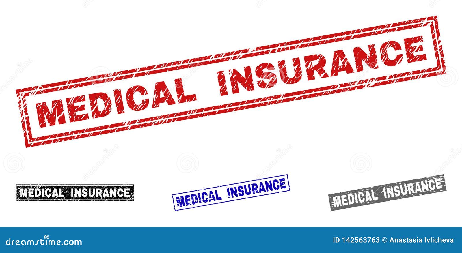 Grunge MEDICAL INSURANCE Textured Rectangle Watermarks Stock Vector ...